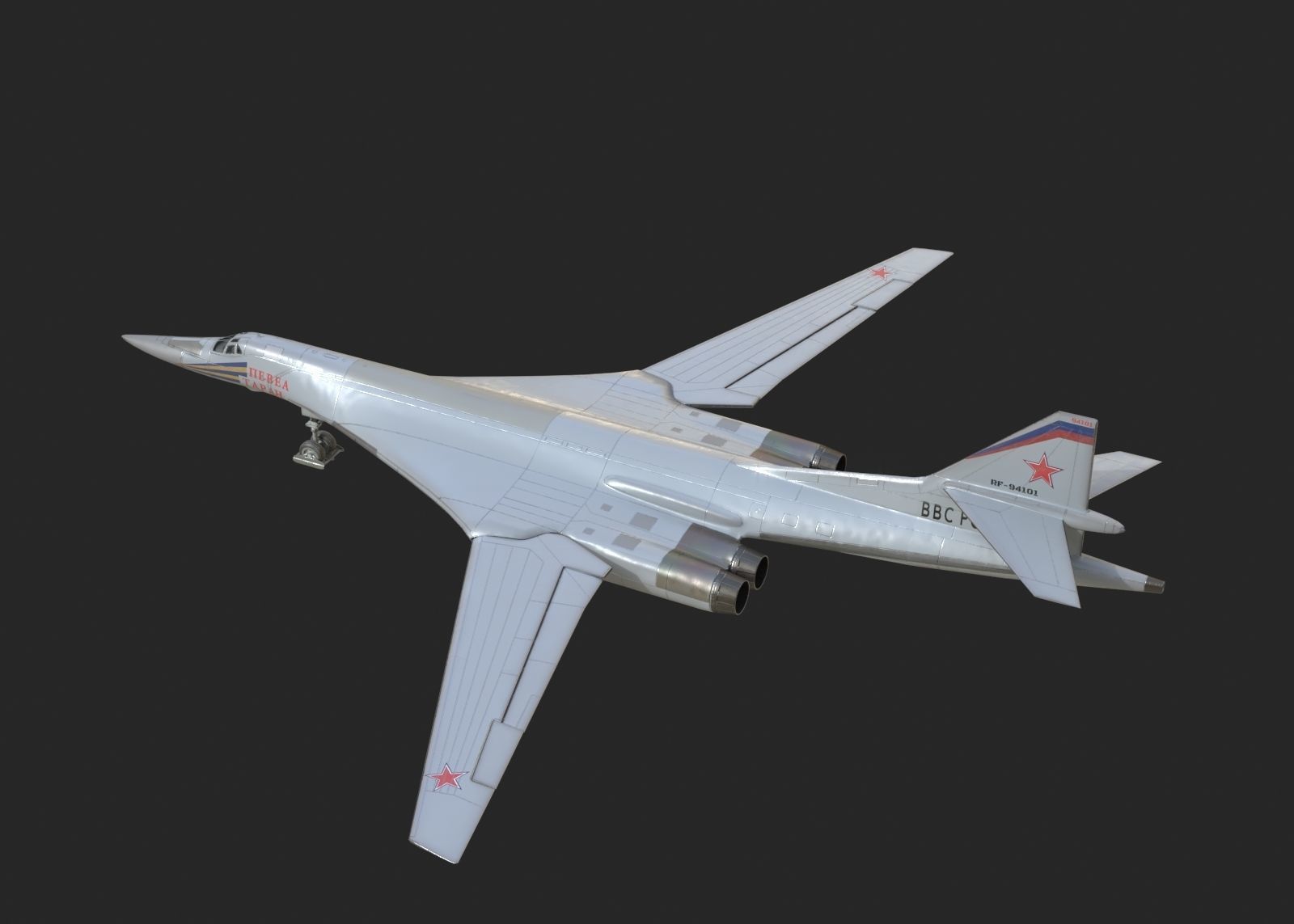 3D model Russian Air Force Tu-160M Blackjack Supersonic Strategic ...
