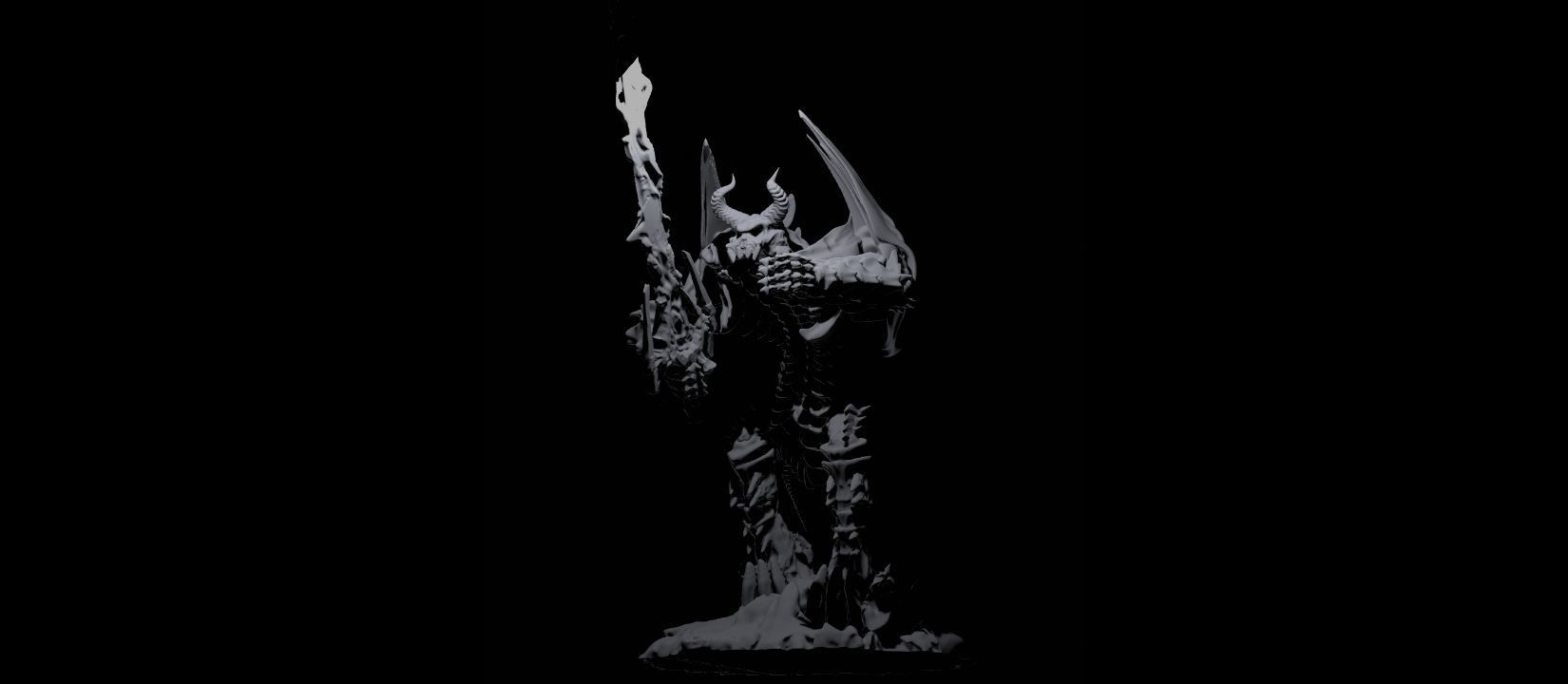 Demon lord skeleton fantasy Miniature 3D model 3D printable | CGTrader