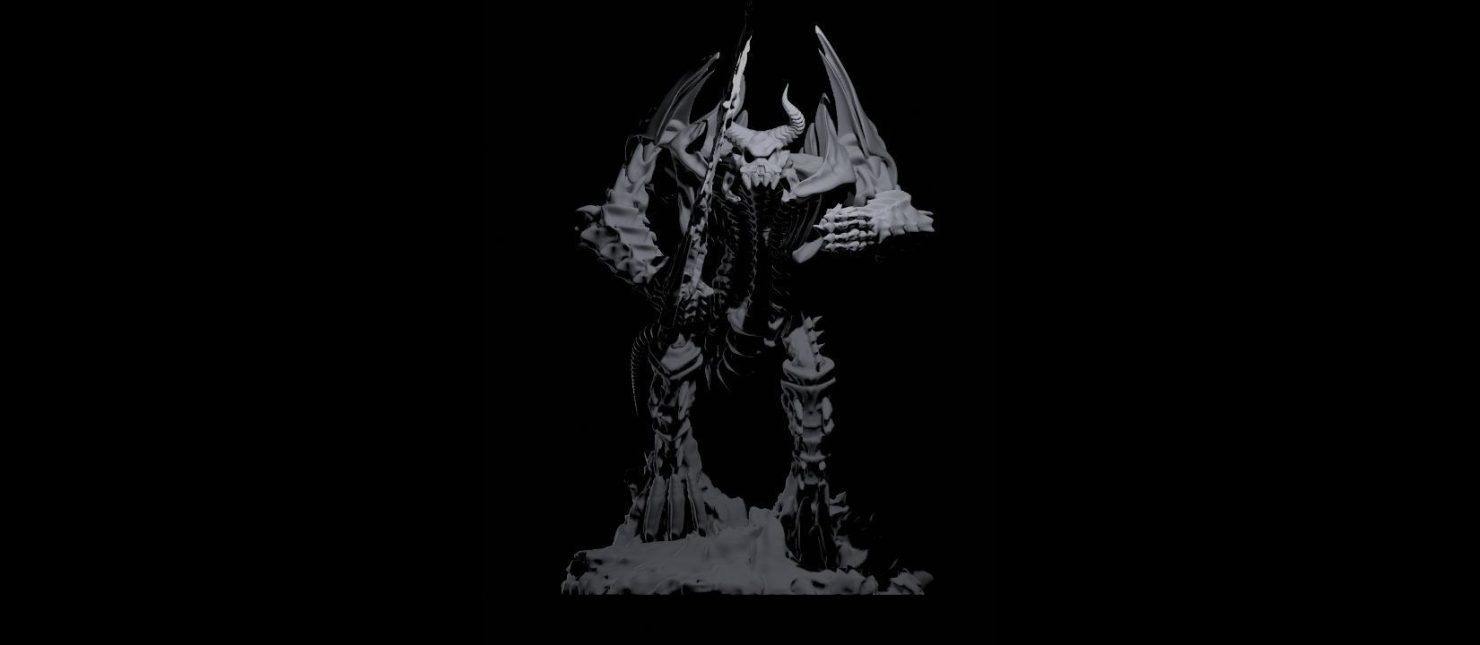 Demon lord skeleton fantasy Miniature 3D model 3D printable | CGTrader