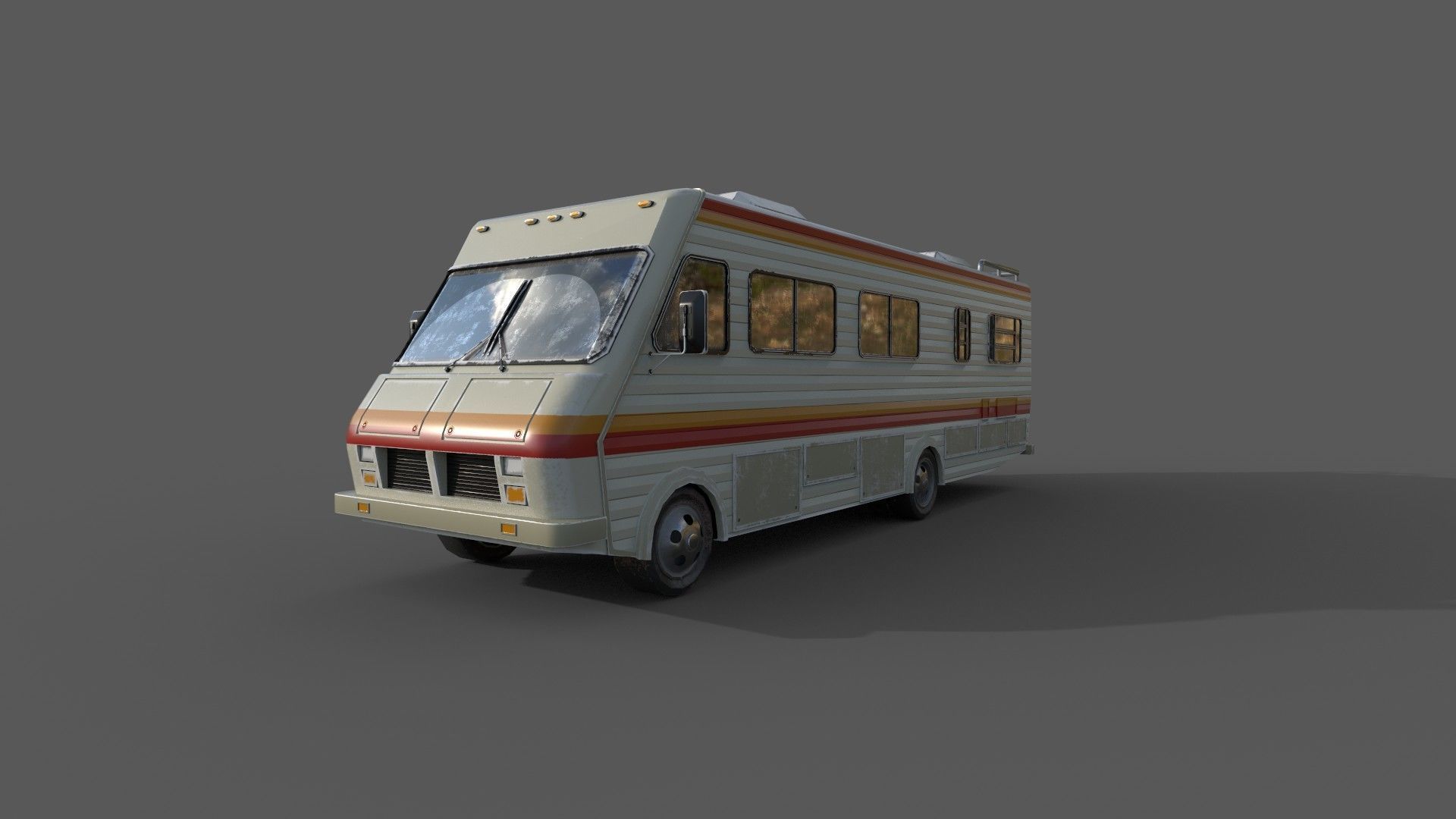 3D model 1986 Fleetwood Bounder RV Breaking Bads caravan VR / AR / low ...