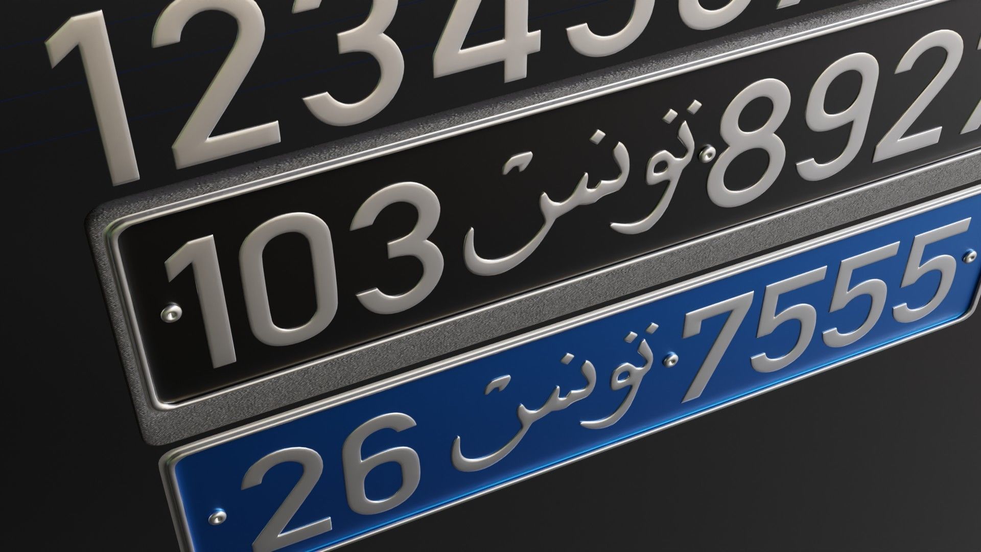 Customizable Tunisian license plate 3D model | CGTrader