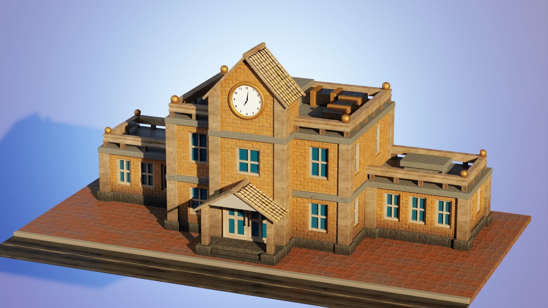 3D model School Building VR / AR / low-poly | CGTrader