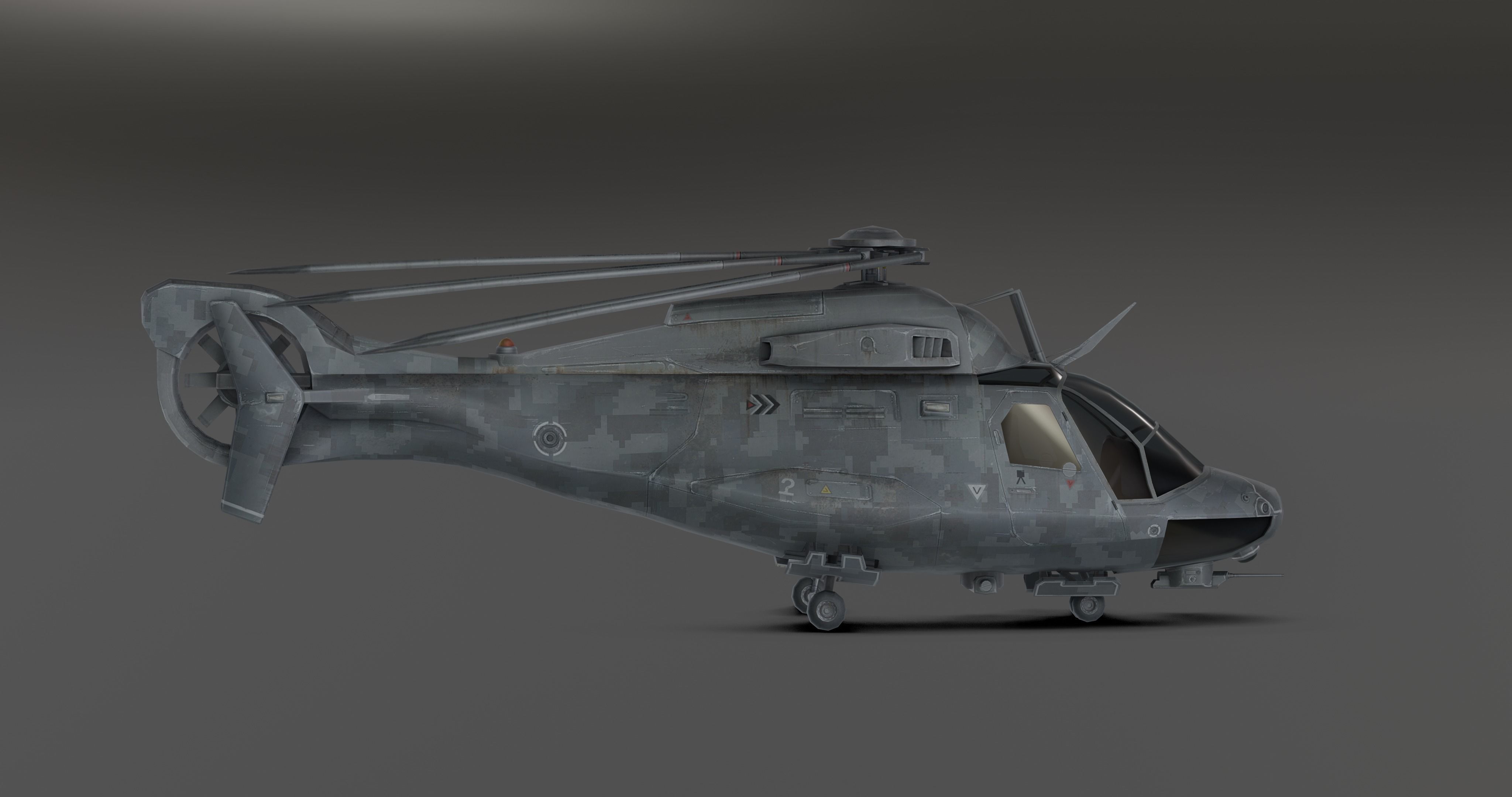 FREE Idle J7 - Millitary Helicopter - Photorealistic free VR / AR / low ...