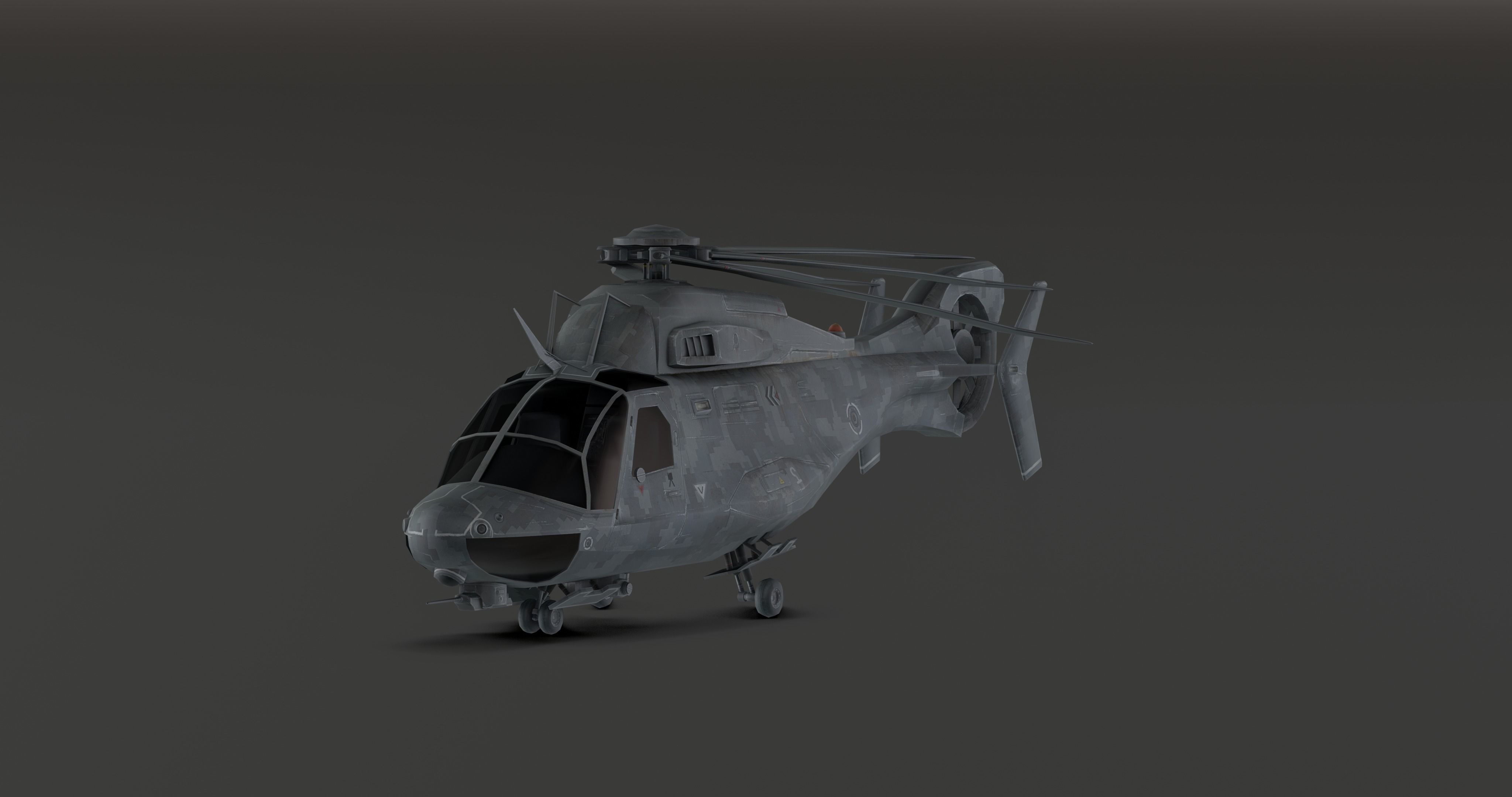 FREE Idle J7 - Millitary Helicopter - Photorealistic free VR / AR / low ...