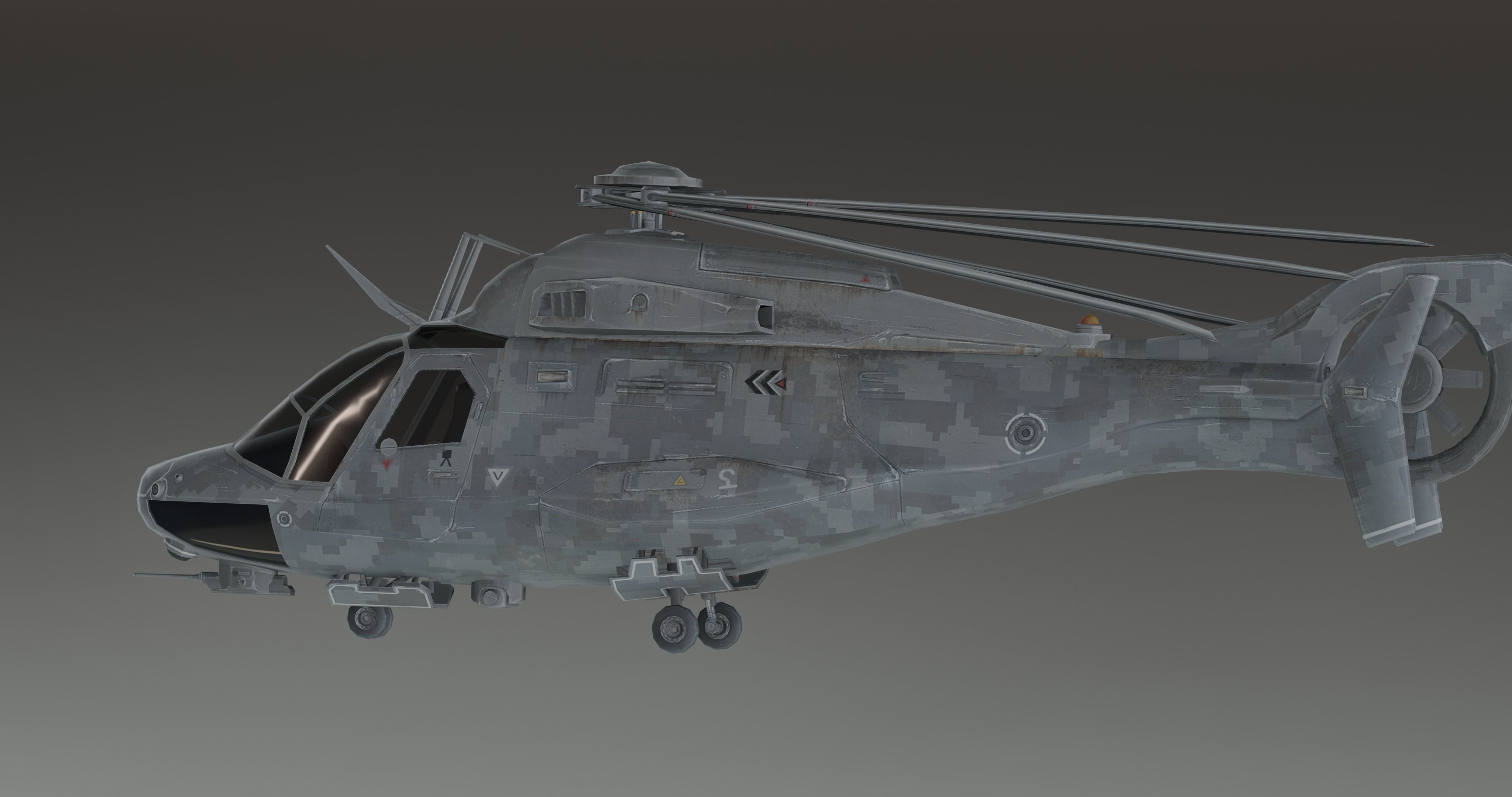 FREE Idle J7 - Millitary Helicopter - Photorealistic free VR / AR / low ...
