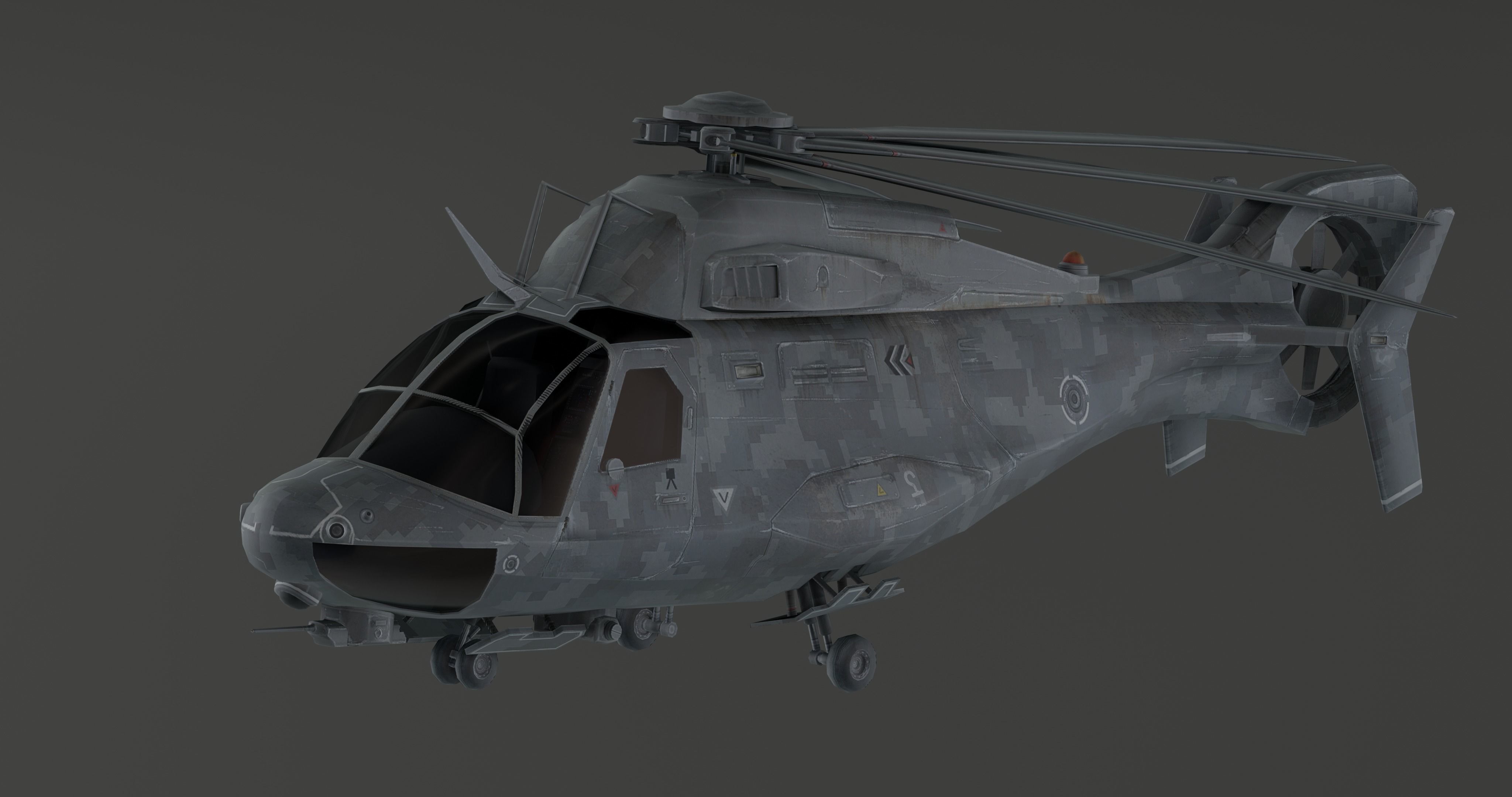 FREE Idle J7 - Millitary Helicopter - Photorealistic free VR / AR / low ...