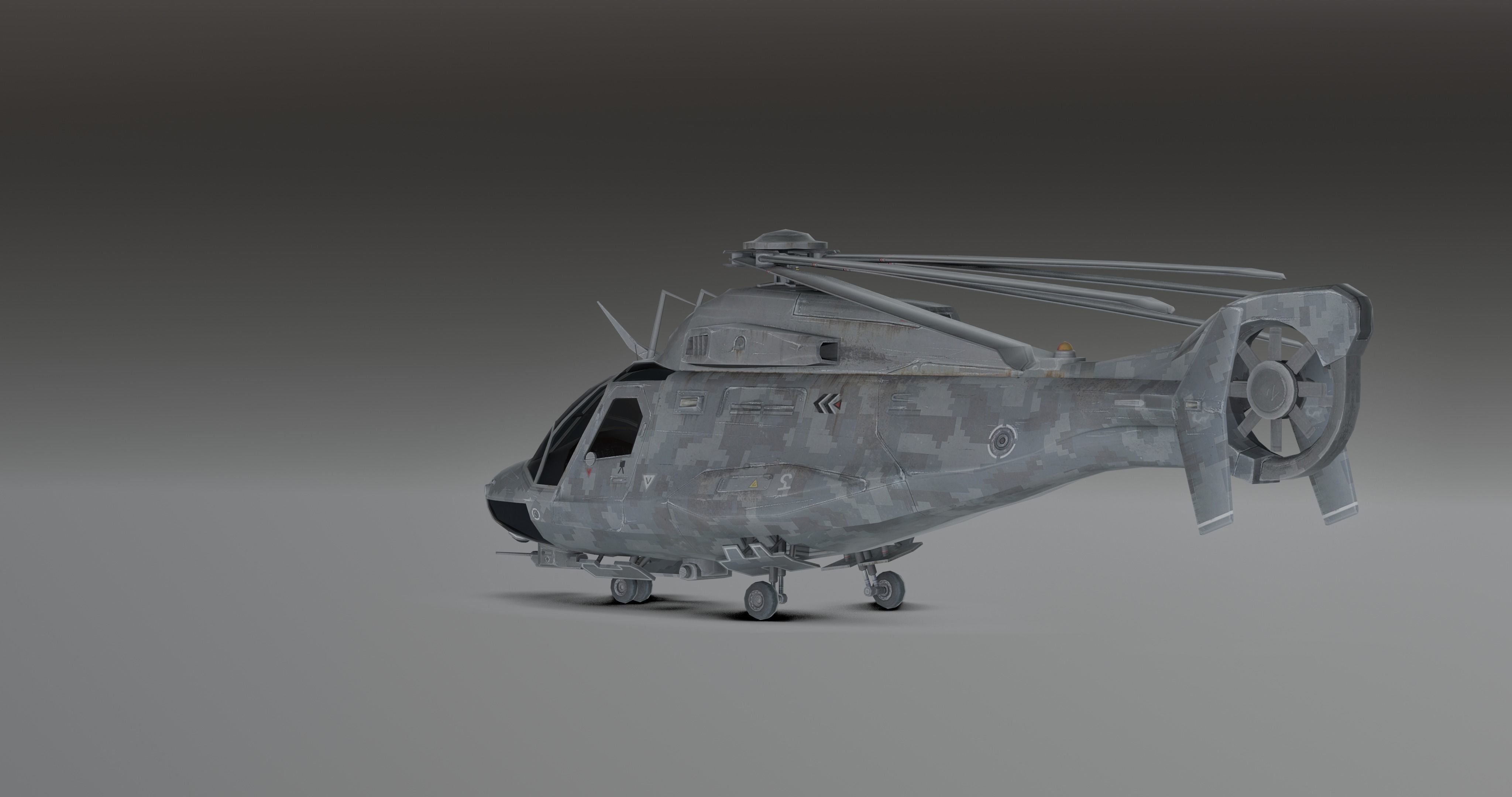 FREE Idle J7 - Millitary Helicopter - Photorealistic free VR / AR / low ...