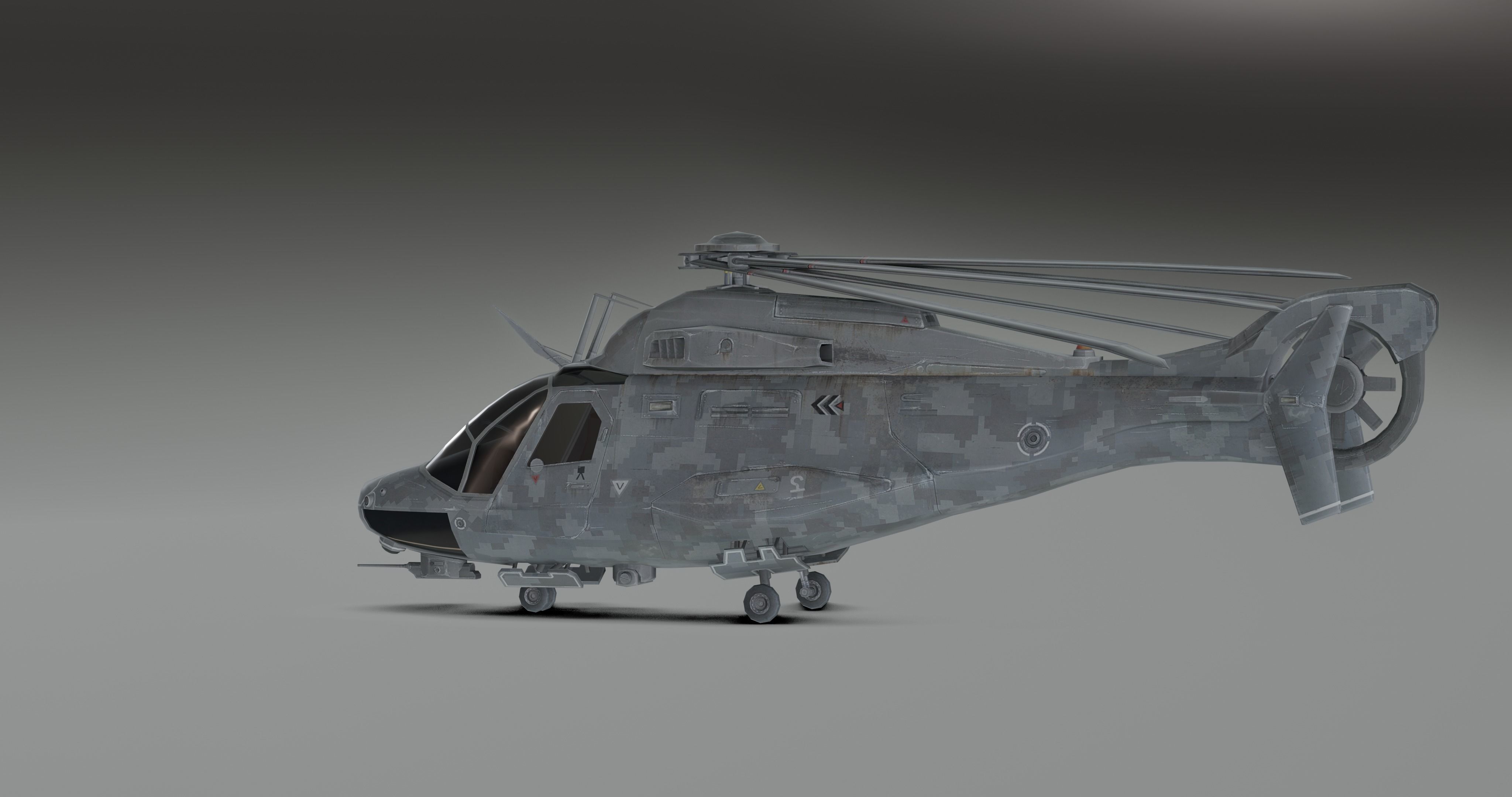 FREE Idle J7 - Millitary Helicopter - Photorealistic free VR / AR / low ...