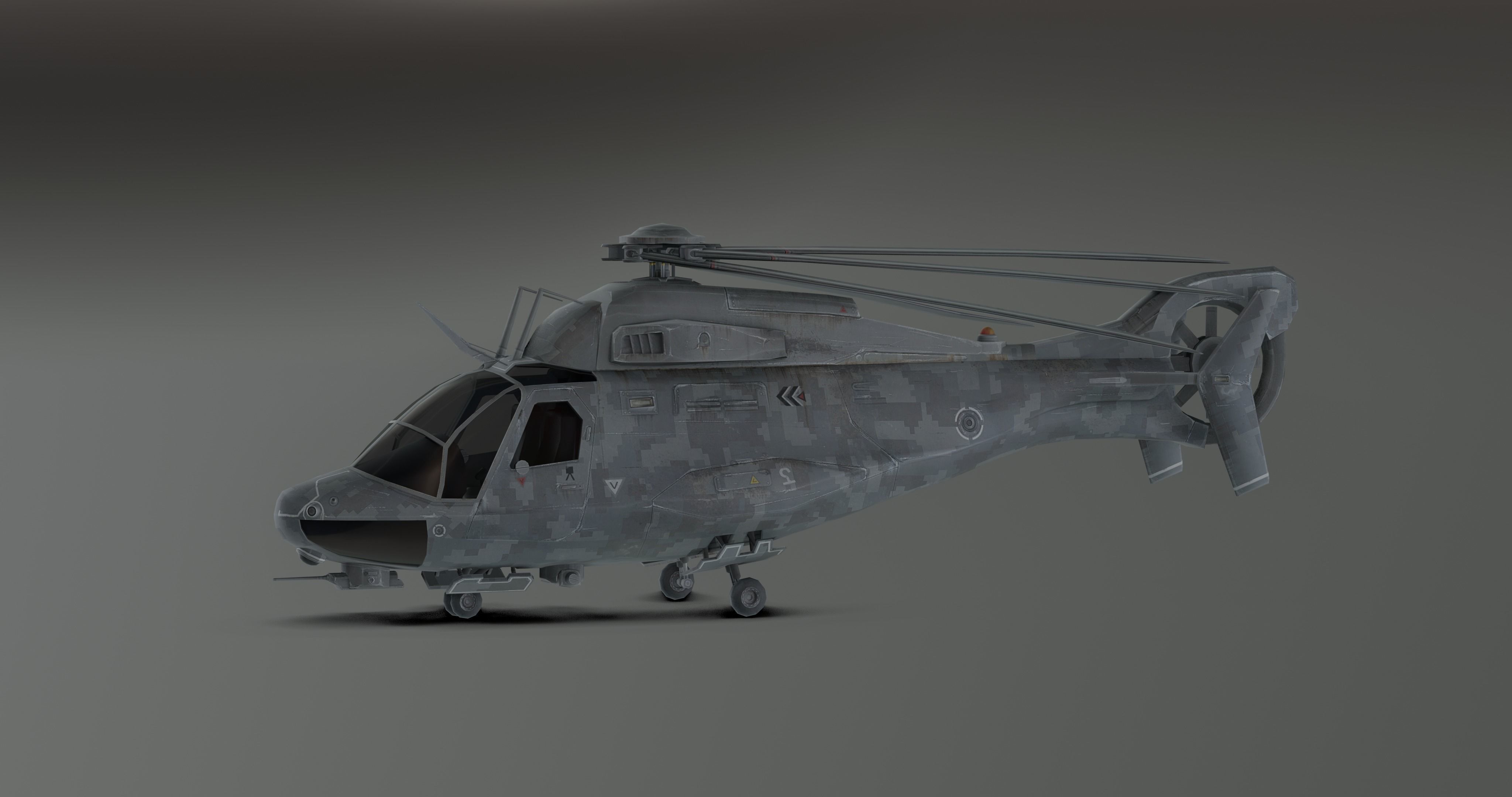 FREE Idle J7 - Millitary Helicopter - Photorealistic free VR / AR / low ...