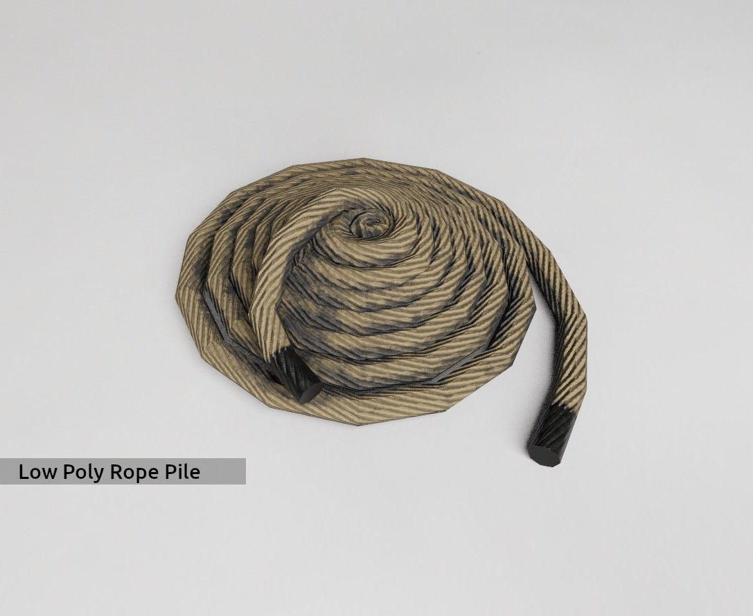 3D model Low Poly Rope Pile VR / AR / low-poly | CGTrader