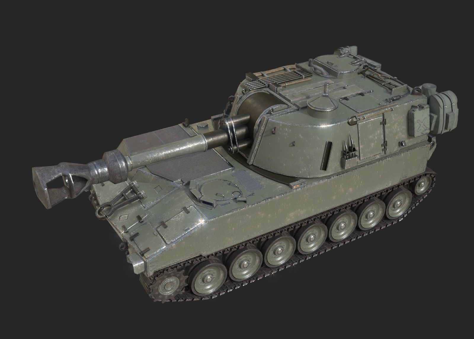 3D model 3 coatings of USA ARMY M109A5 Paladin 155mm SP Howitzer VR ...