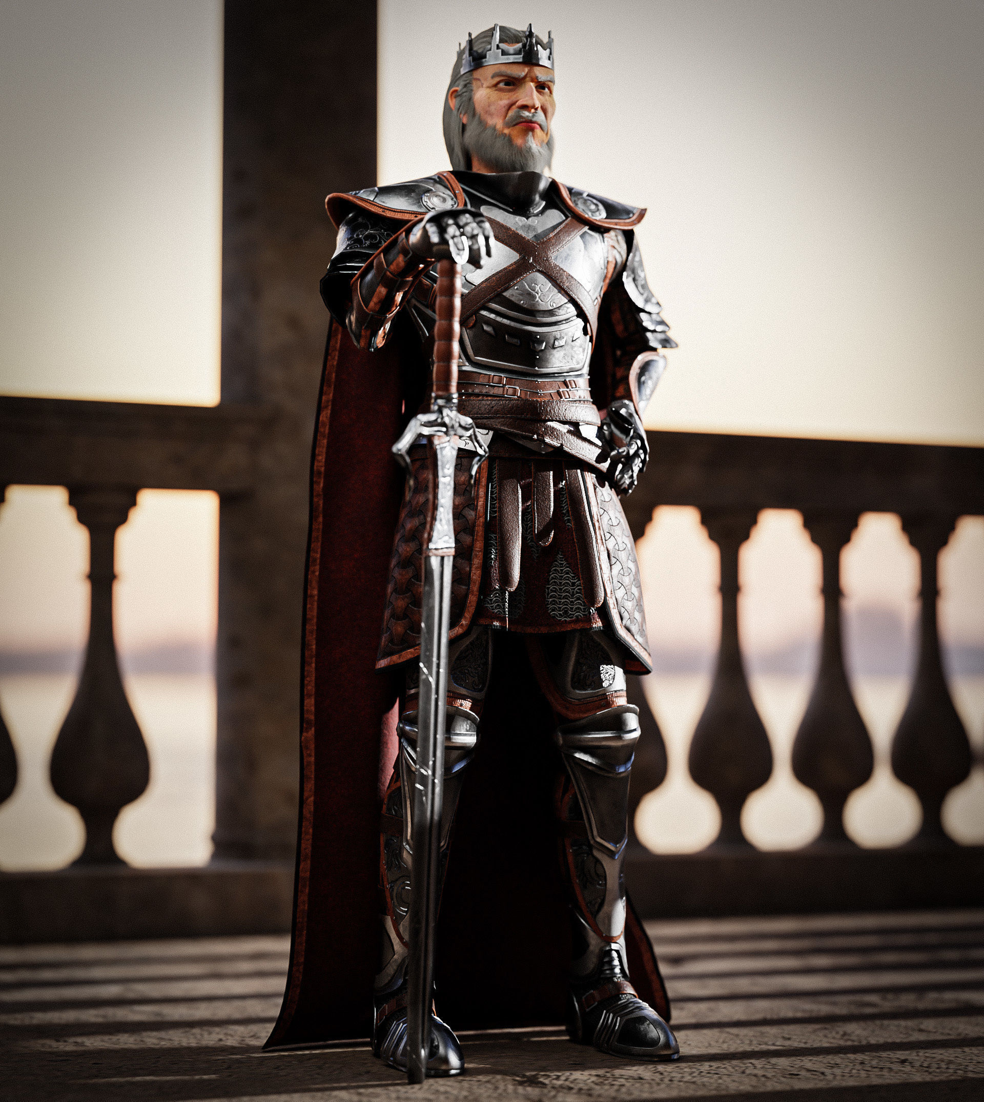 Old King Character 3D model | CGTrader