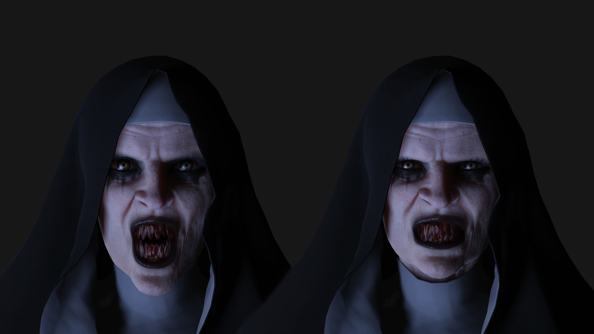3D model Demonic Nun- Game Ready Horror Character VR / AR / low-poly ...