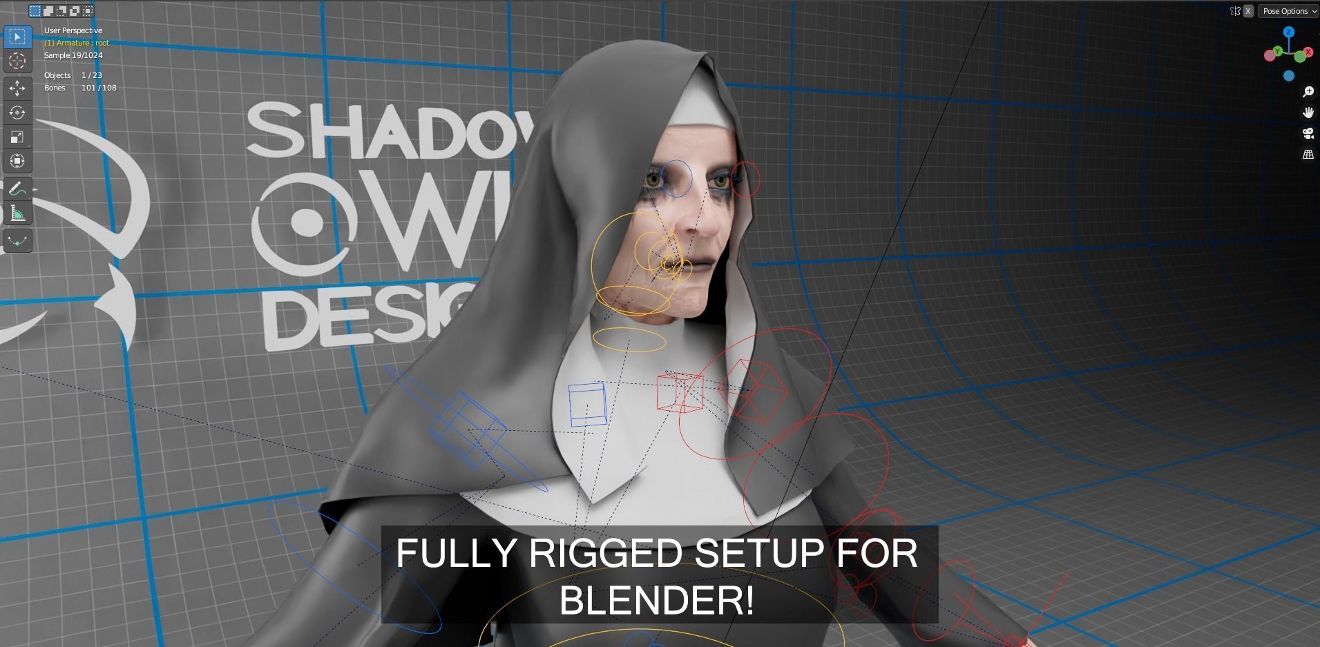 3D model Demonic Nun- Game Ready Horror Character VR / AR / low-poly ...