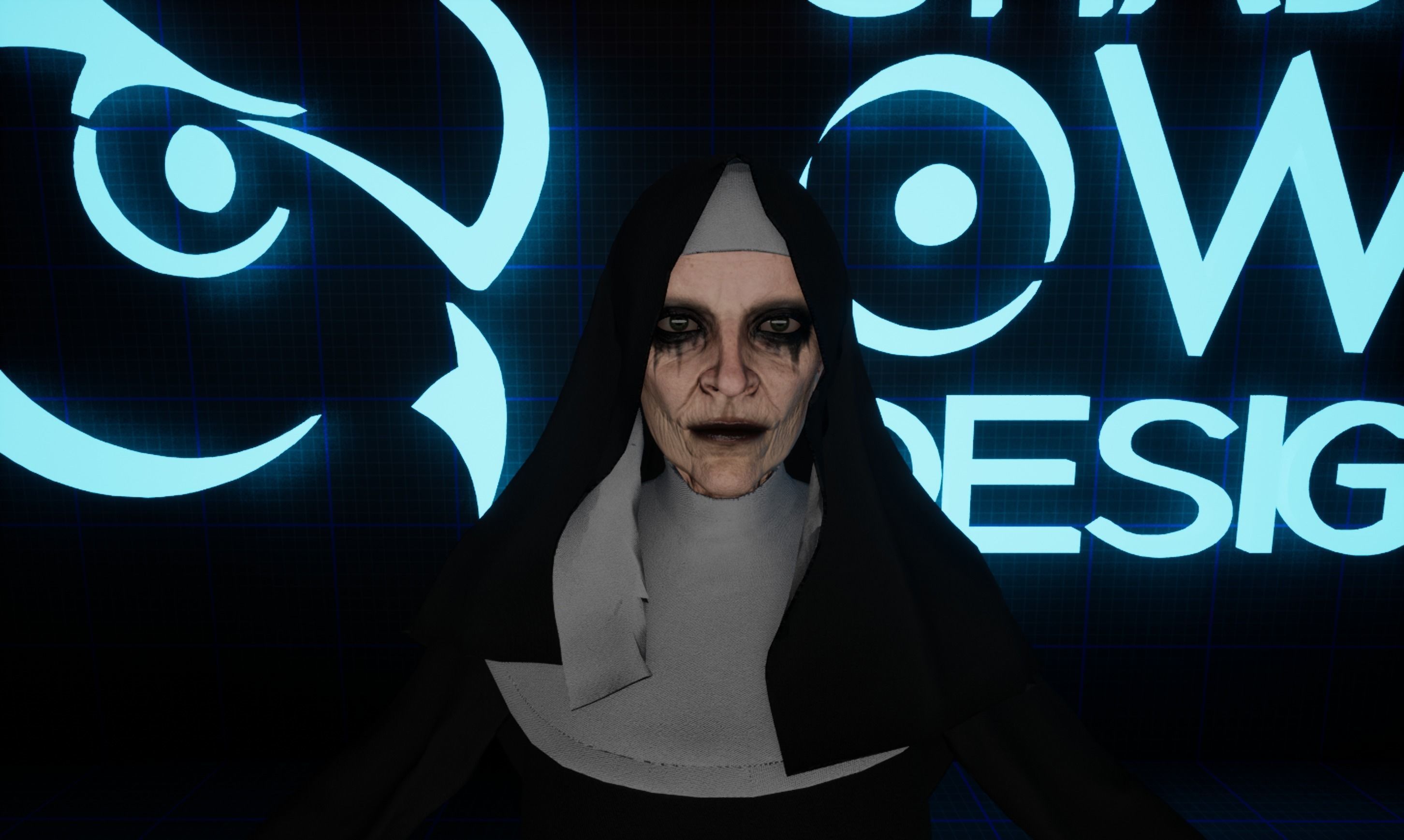 3D model Demonic Nun- Game Ready Horror Character VR / AR / low-poly ...
