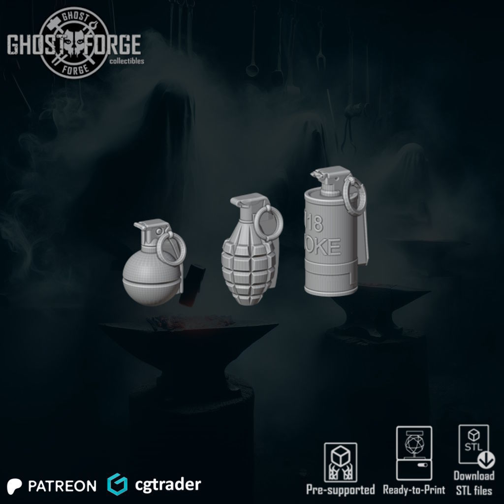 Grenades Pack 1 3D model 3D printable | CGTrader