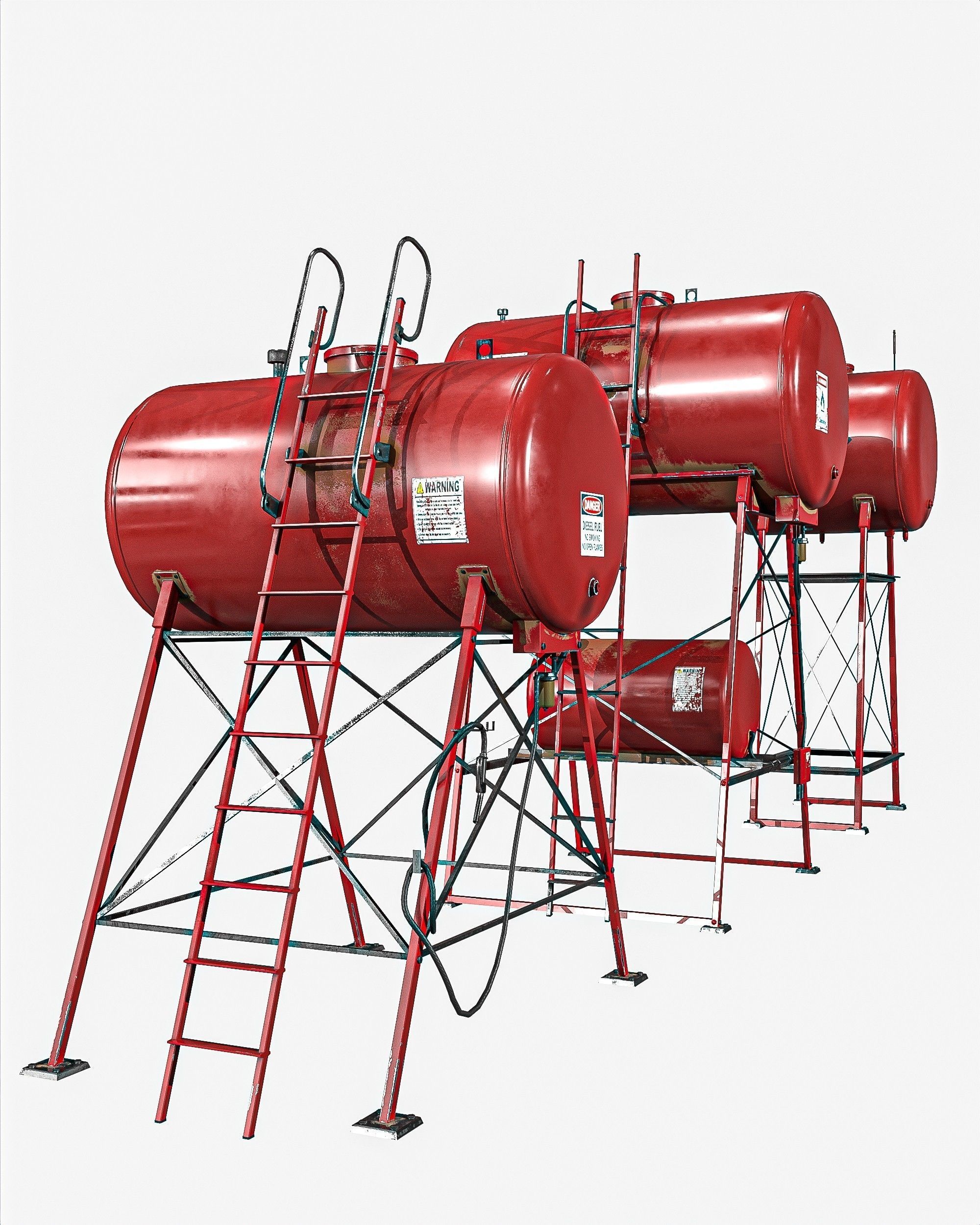 3D model Overhead Fuel Storage Tanks 3 Pakage VR / AR / low-poly | CGTrader