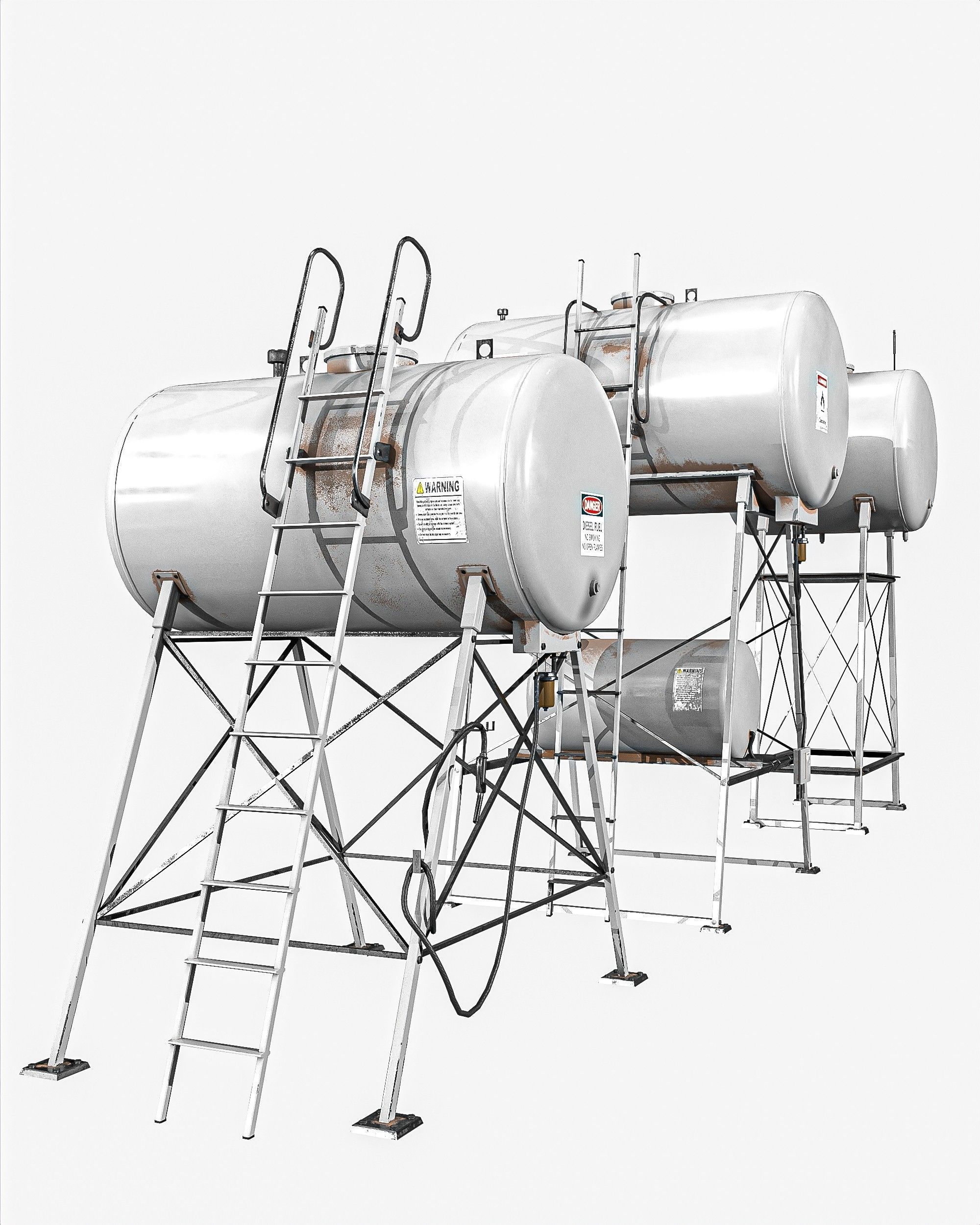 3D model Overhead Fuel Storage Tanks 3 Pakage VR / AR / low-poly | CGTrader