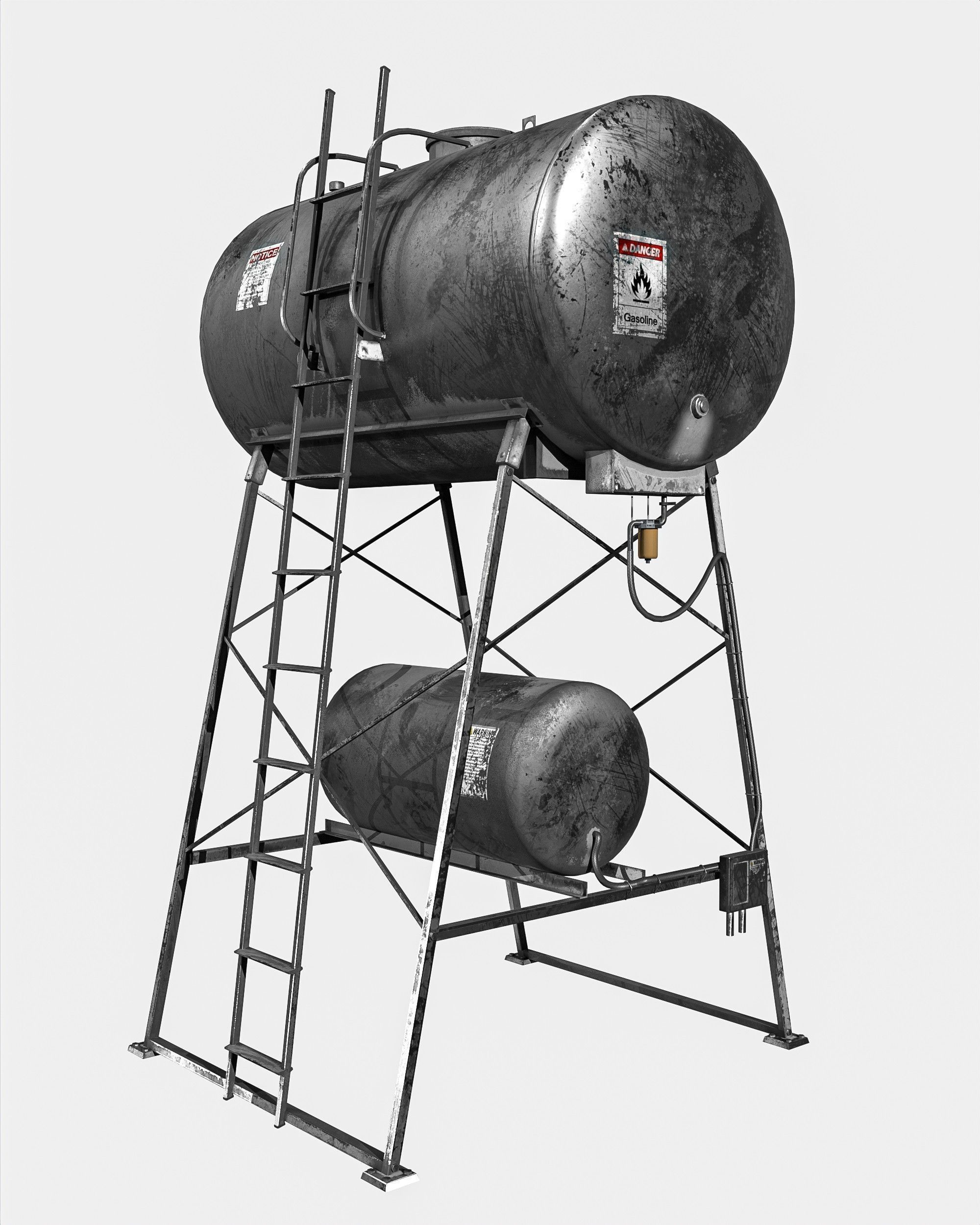 3D model Overhead Fuel Storage Tanks 3 Pakage VR / AR / low-poly | CGTrader