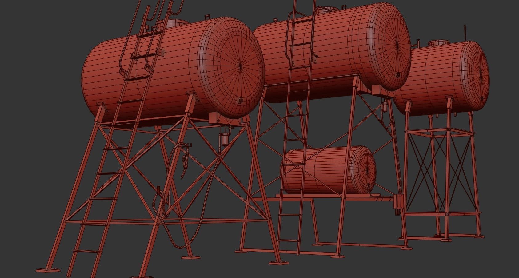 3D model Overhead Fuel Storage Tanks 3 Pakage VR / AR / low-poly | CGTrader
