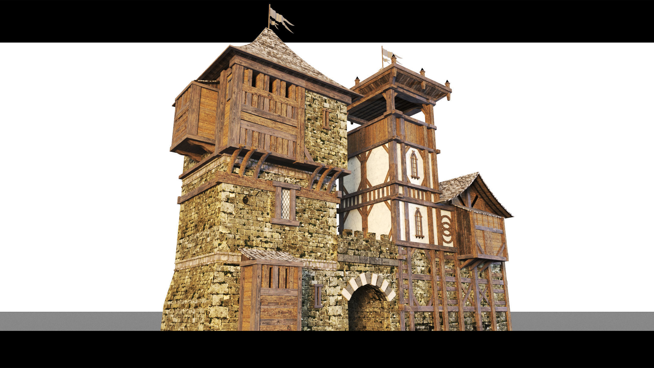 Medieval Gate- 3d Model 3D model | CGTrader
