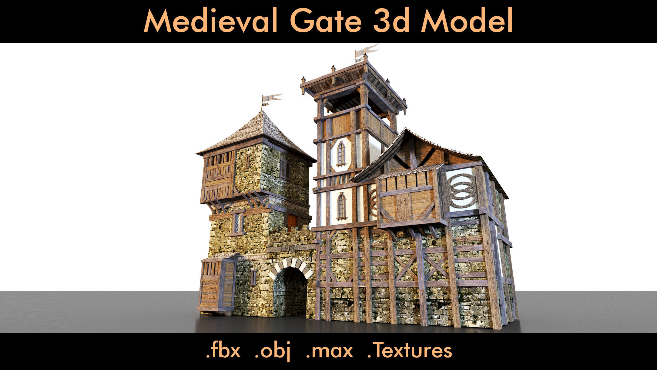 Medieval Gate- 3d Model 3D model | CGTrader