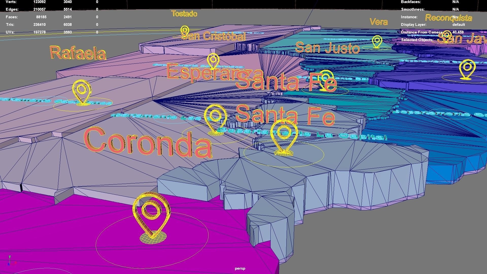 Santa Fe Argentina map region geography political geographic 3D model ...