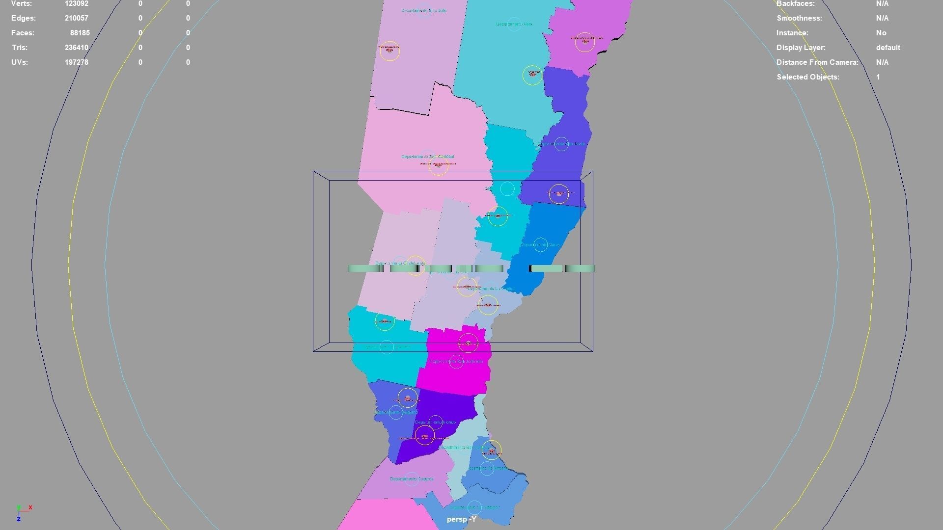 Santa Fe Argentina map region geography political geographic 3D model ...