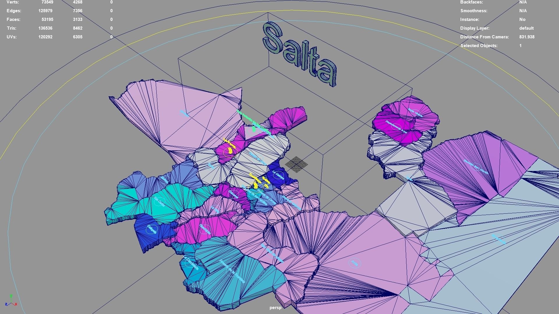 Salta Argentina map region geography political geographic 3D model ...