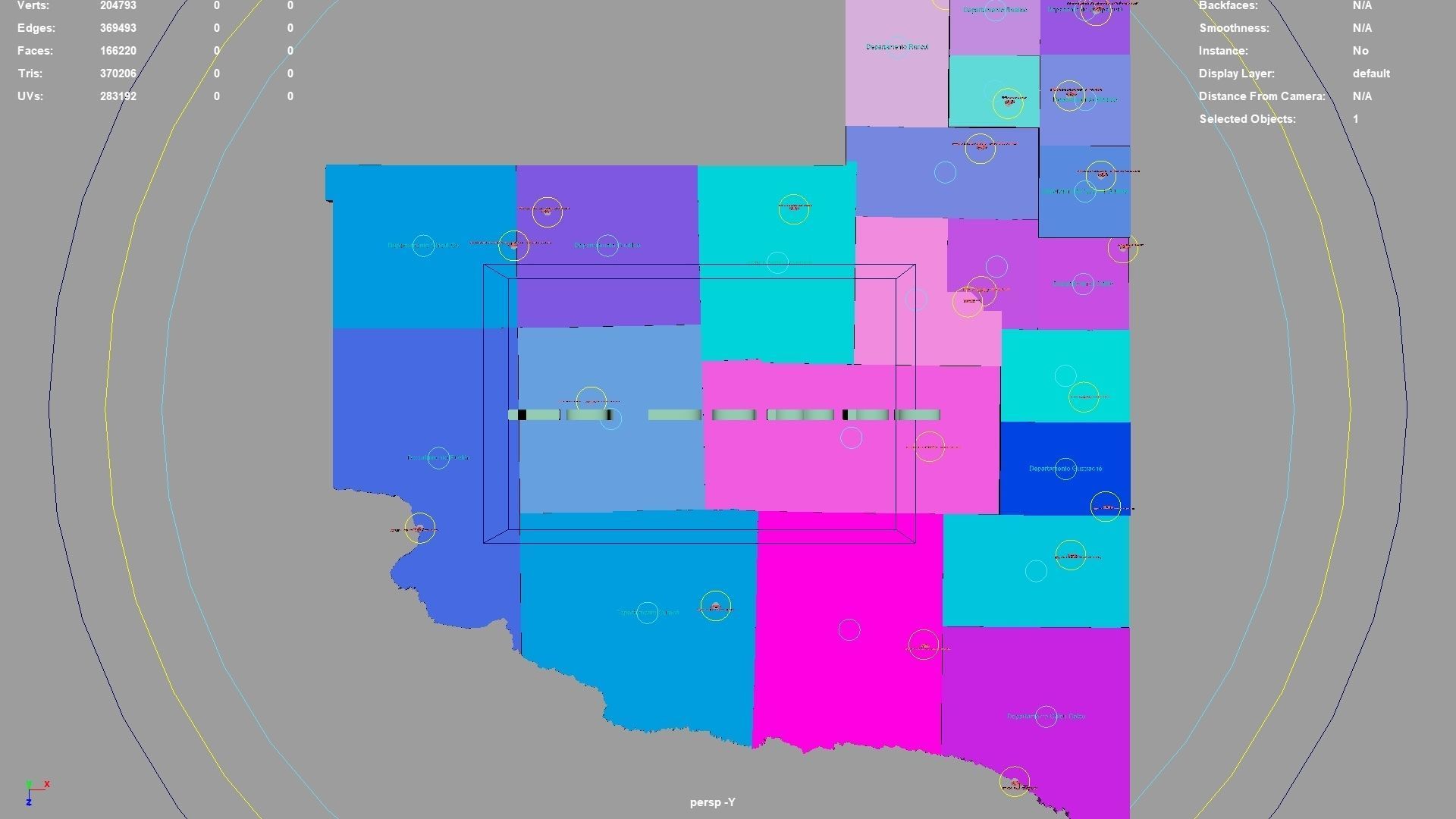 La Pampa Argentina map region geography political geographic 3D model ...