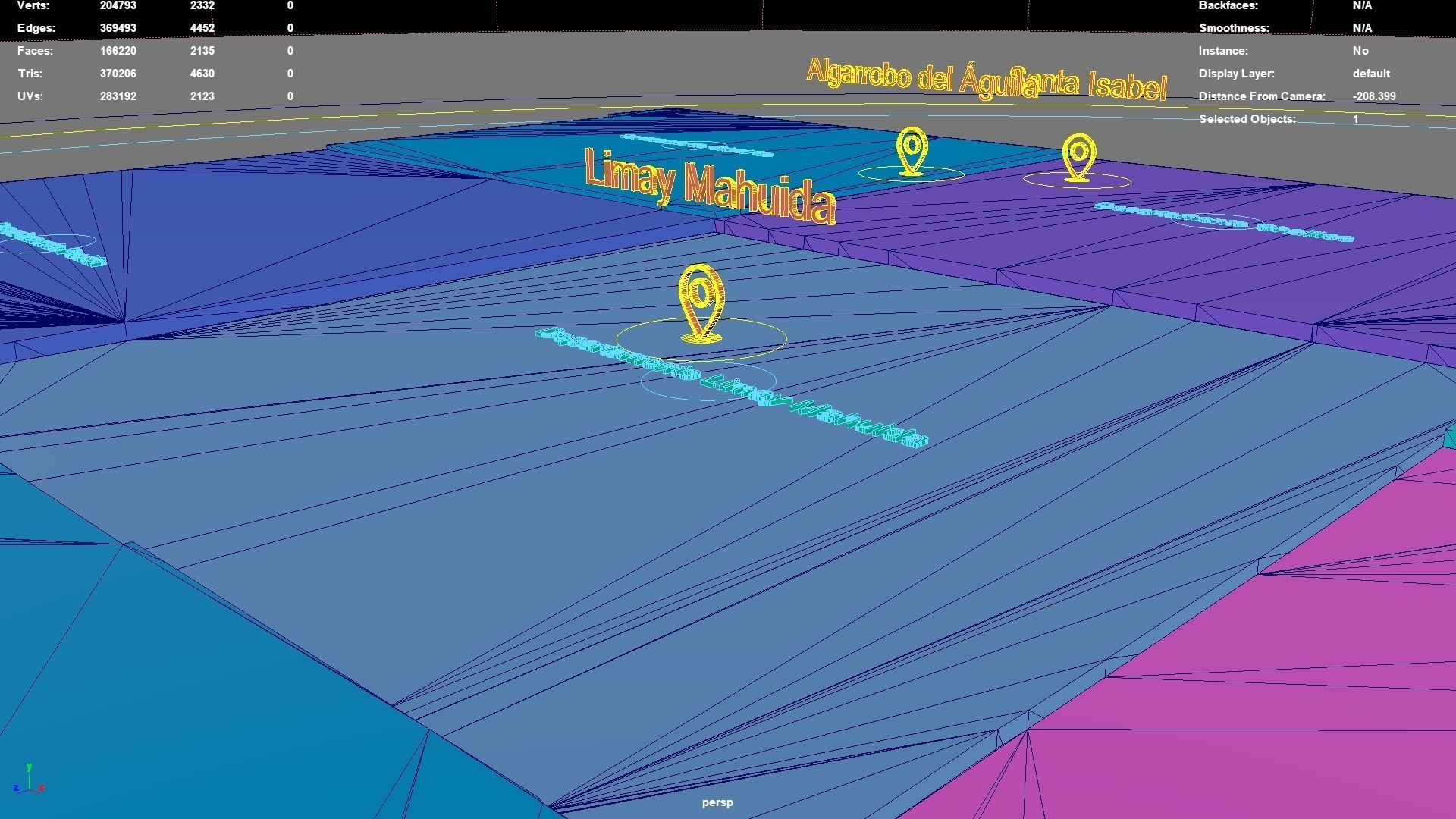 La Pampa Argentina map region geography political geographic 3D model ...