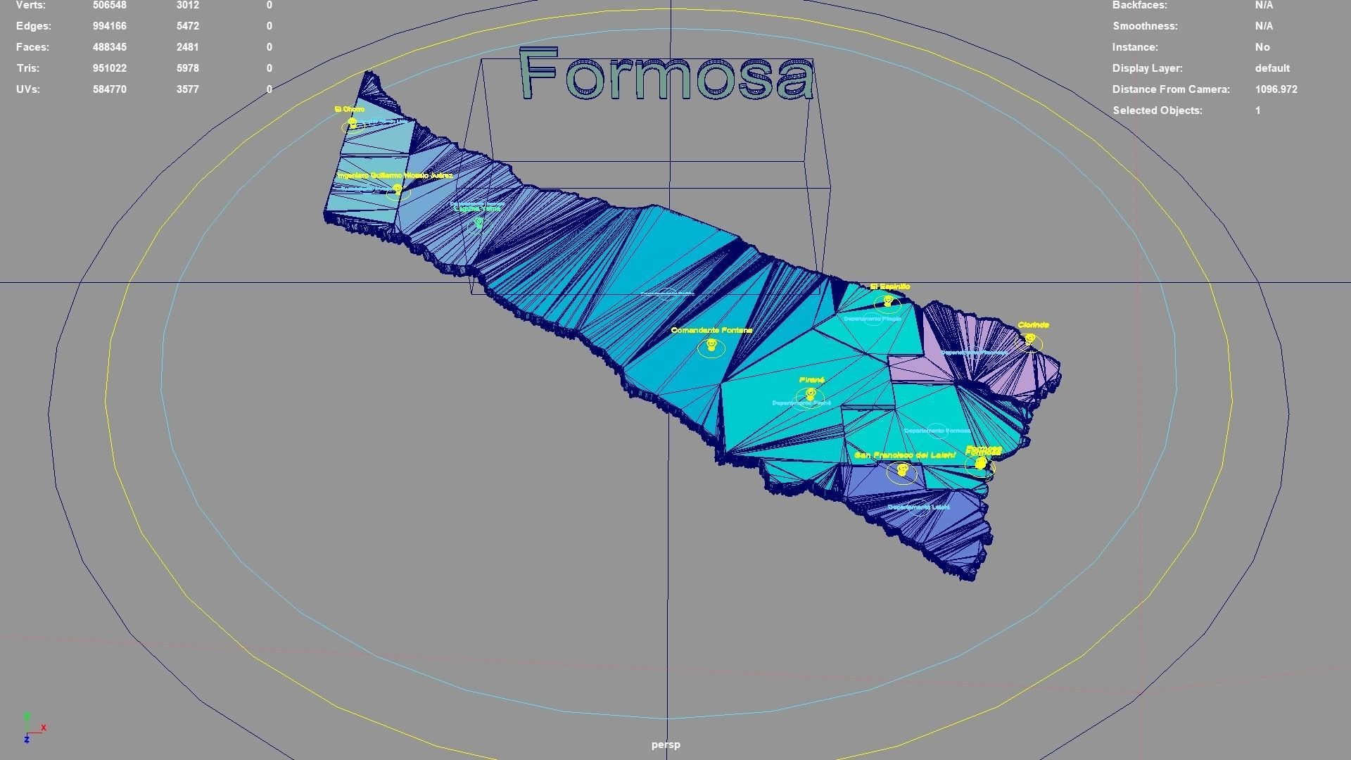 Formosa Argentina map region geography political geographic 3D model ...