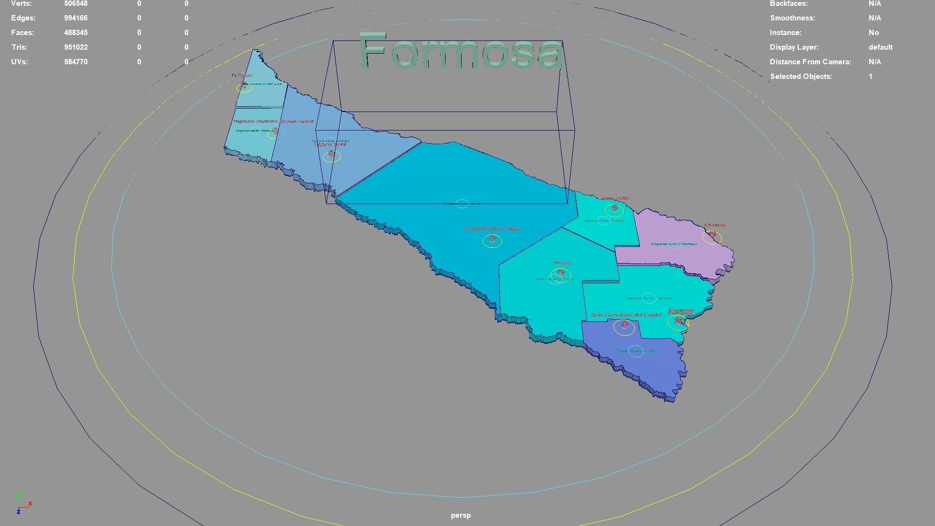 Formosa Argentina map region geography political geographic 3D model ...
