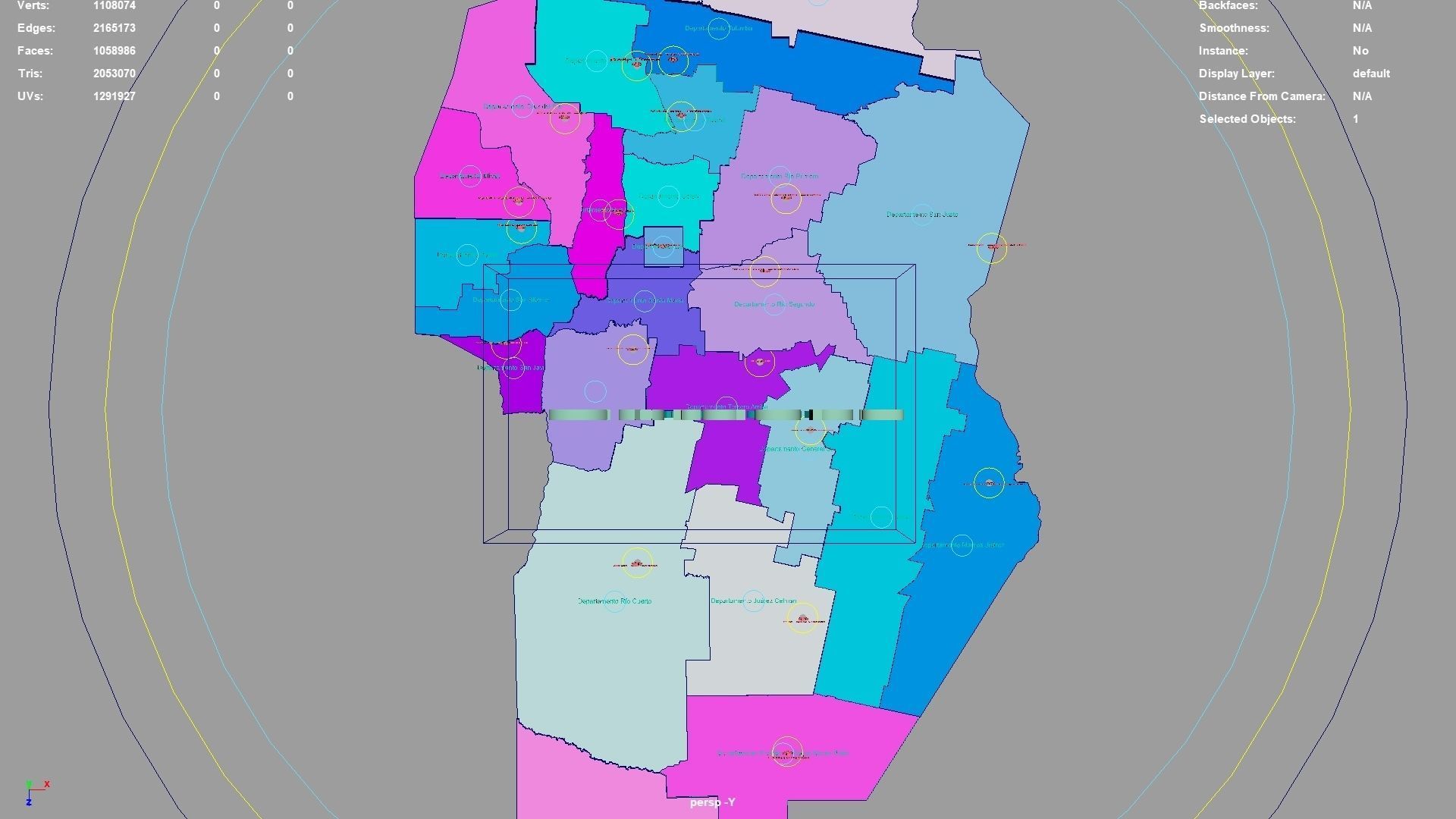 Cordoba Argentina map region geography political geographic 3D model ...