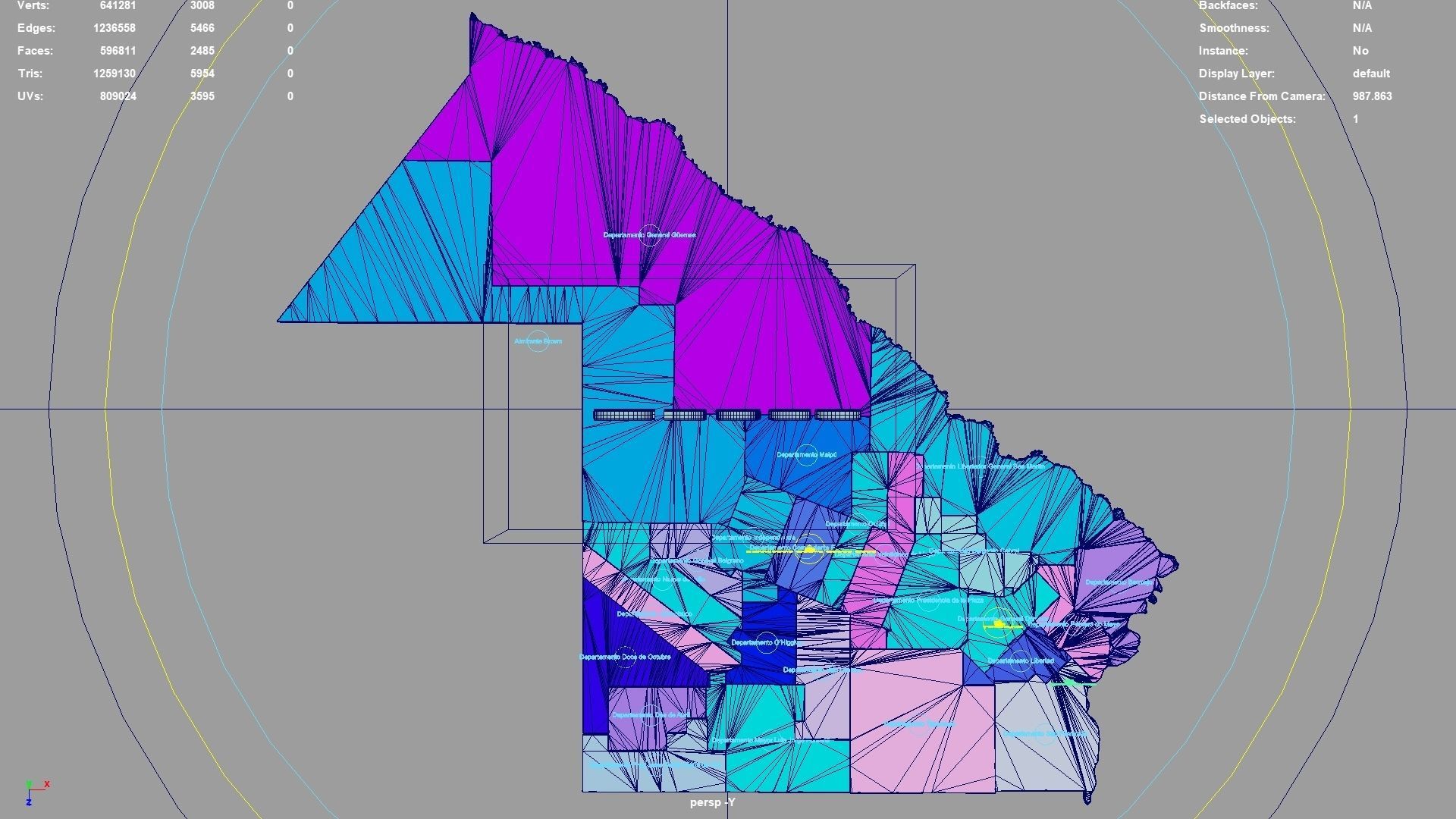 Chaco Argentina map region geography political geographic 3D model ...
