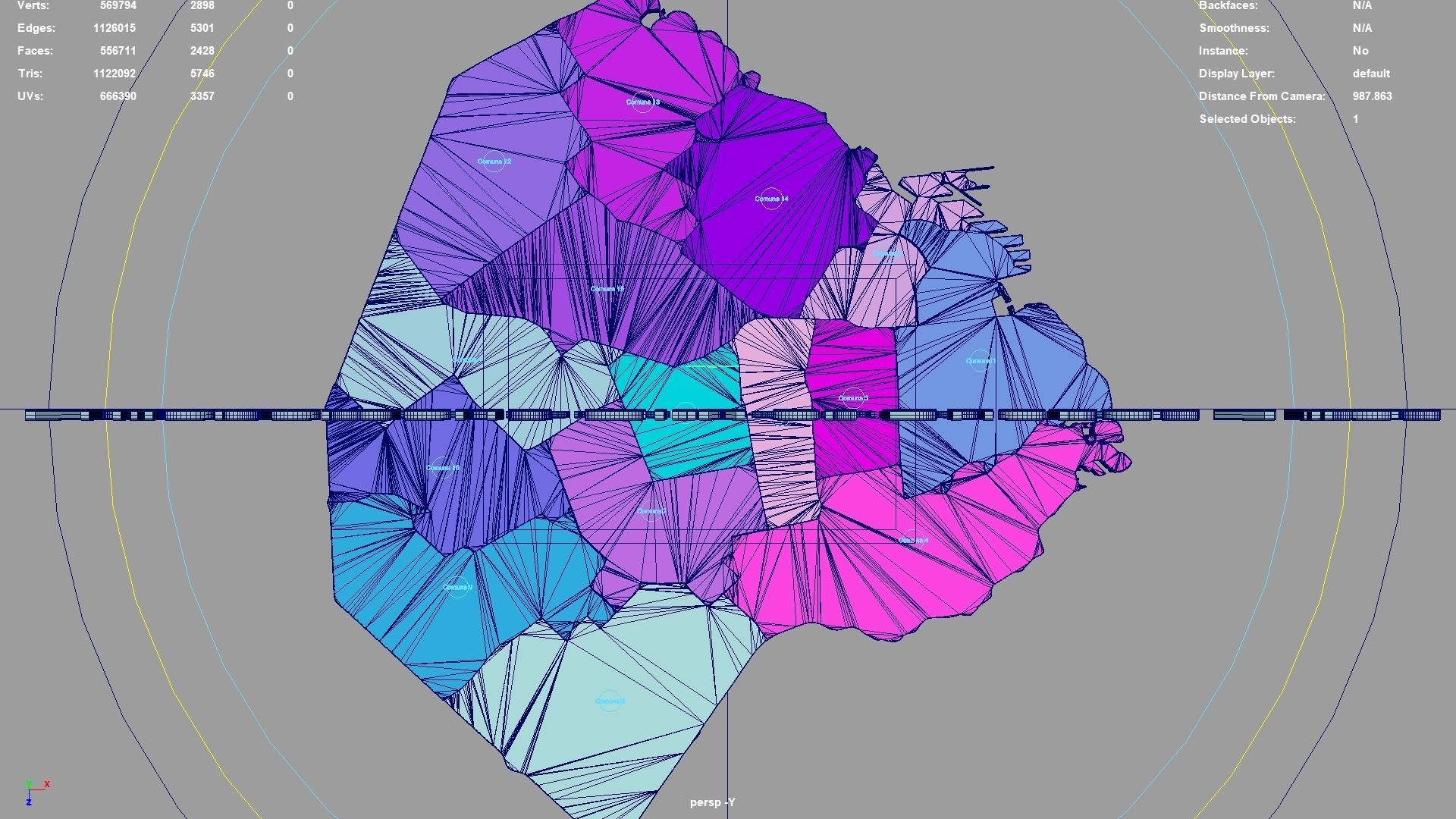 Autonomous City of Buenos Aires Argentina map region geography 3D model ...