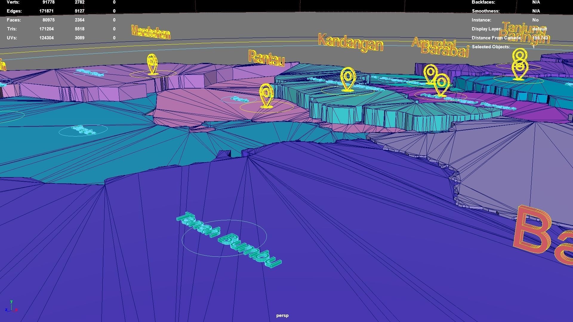 South Kalimantan Kalimantan Indonesia map region geography 3D model ...