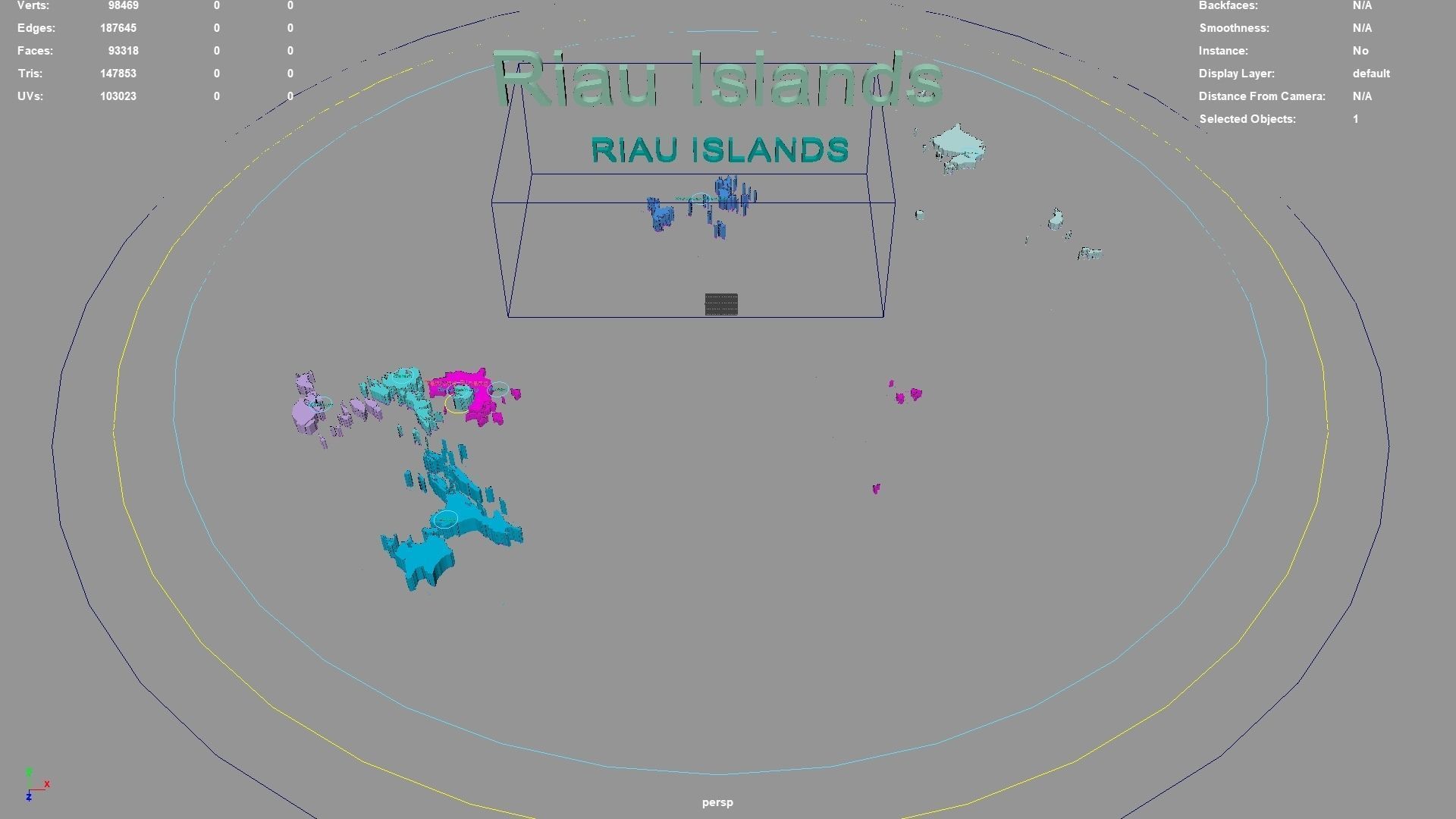 Riau Islands Sumatra Indonesia map region geography political 3D model ...