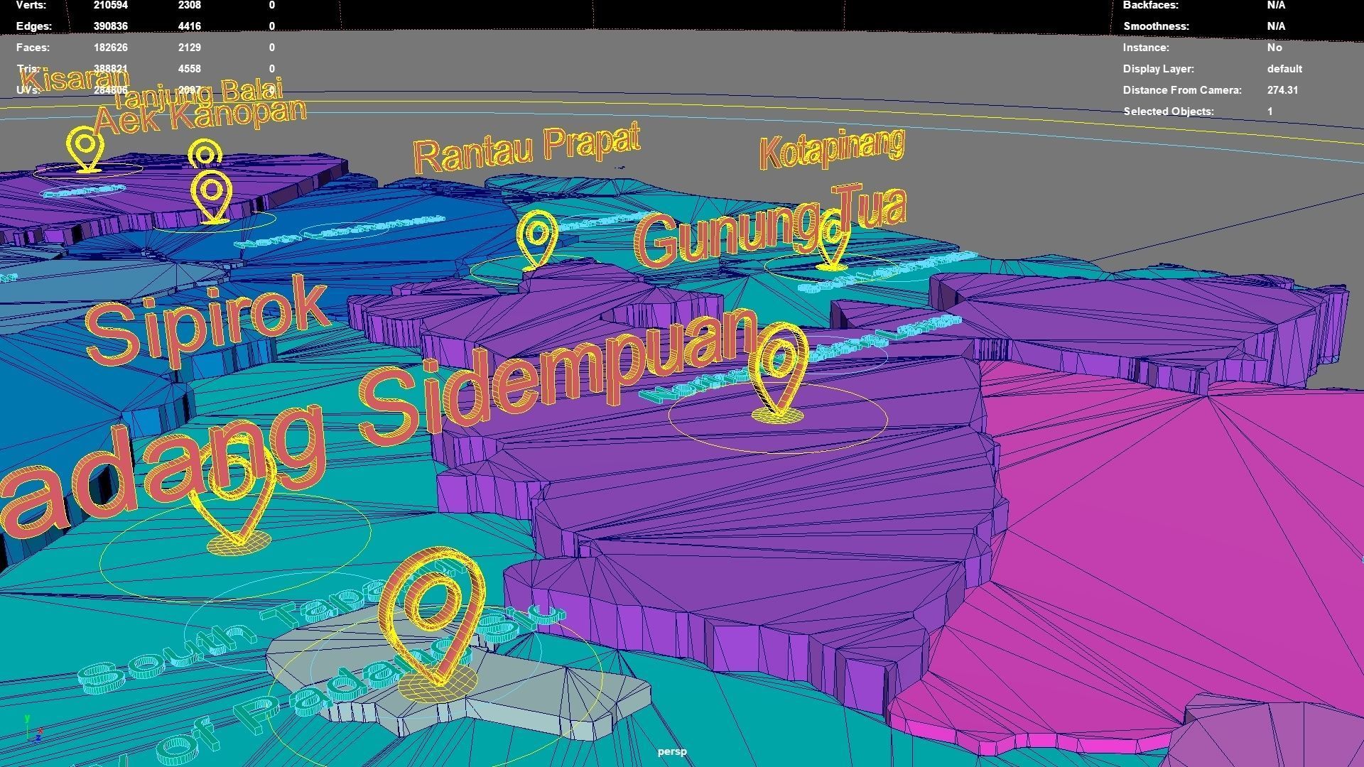 North Sumatra Sumatra Indonesia map region geography political 3D model ...