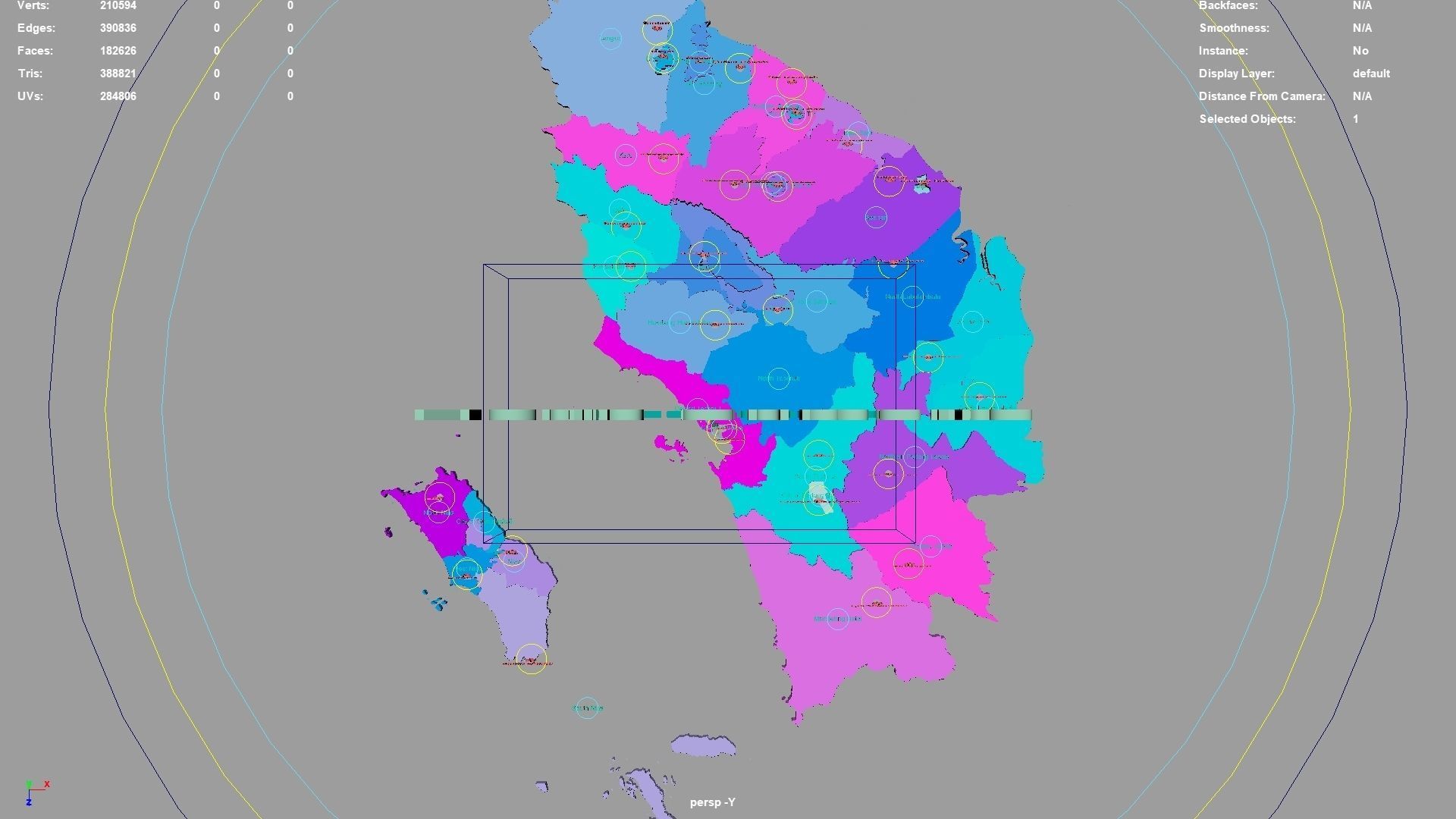 North Sumatra Sumatra Indonesia map region geography political 3D model ...