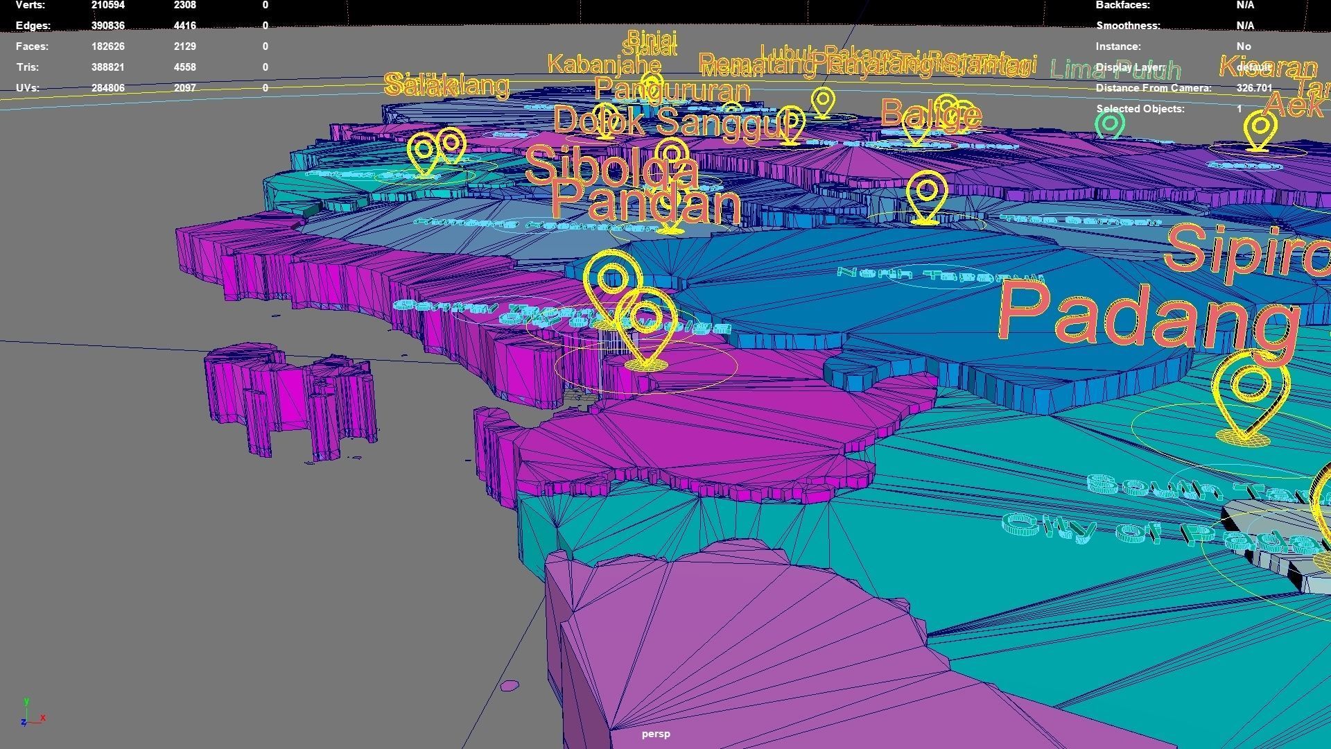 North Sumatra Sumatra Indonesia map region geography political 3D model ...