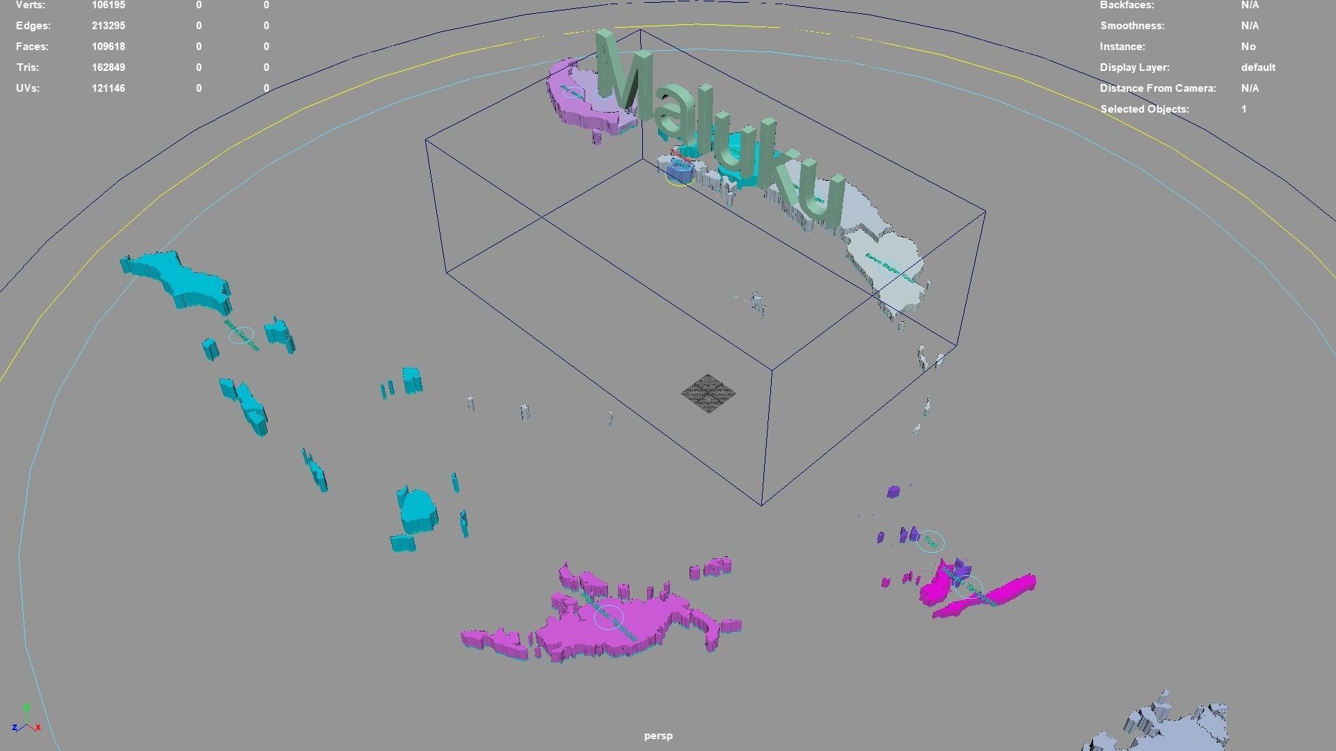 Maluku Maluku Indonesia map region geography political 3D model rigged ...