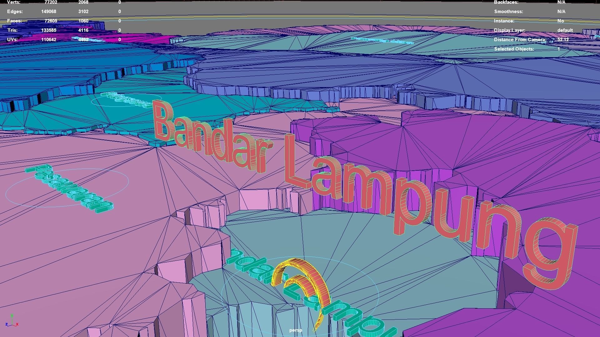 Lampung Sumatra Indonesia map region geography political 3D model ...