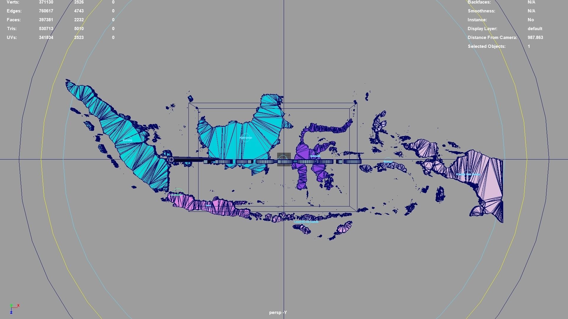 Indonesia map region geography political geographic 3D model rigged ...