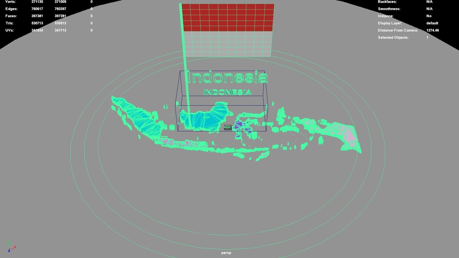 Indonesia map region geography political geographic 3D model rigged ...