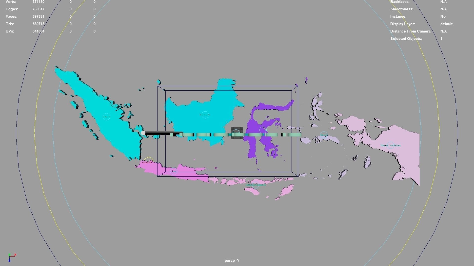 Indonesia map region geography political geographic 3D model rigged ...