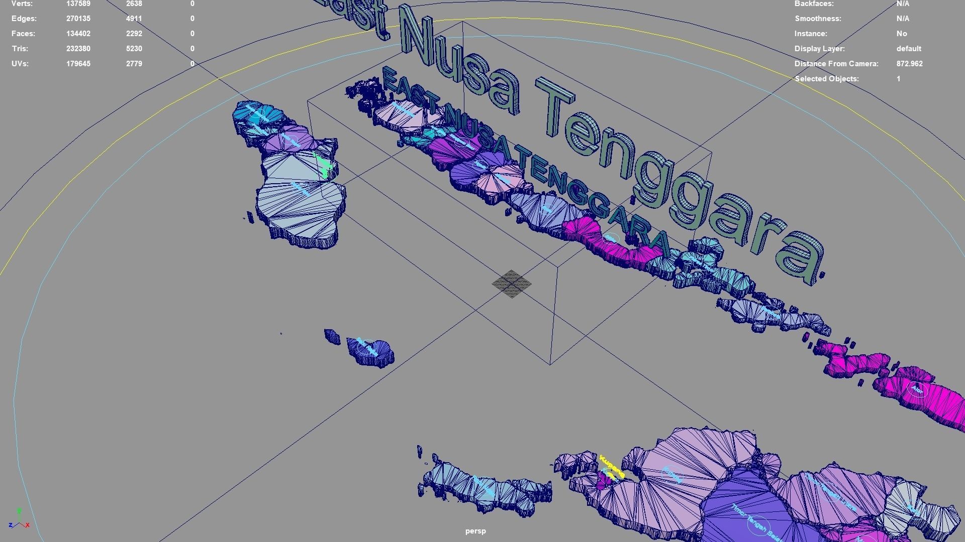 East Nusa Tenggara Lesser Sunda Islands Indonesia map region 3D model ...