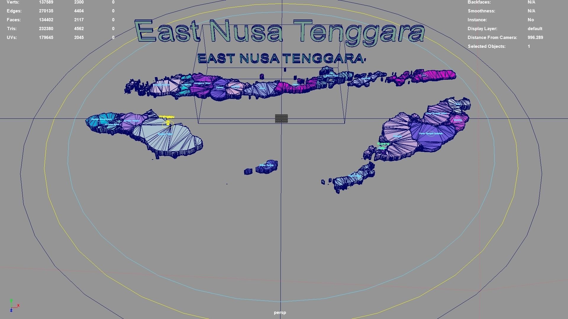 East Nusa Tenggara Lesser Sunda Islands Indonesia map region 3D model ...
