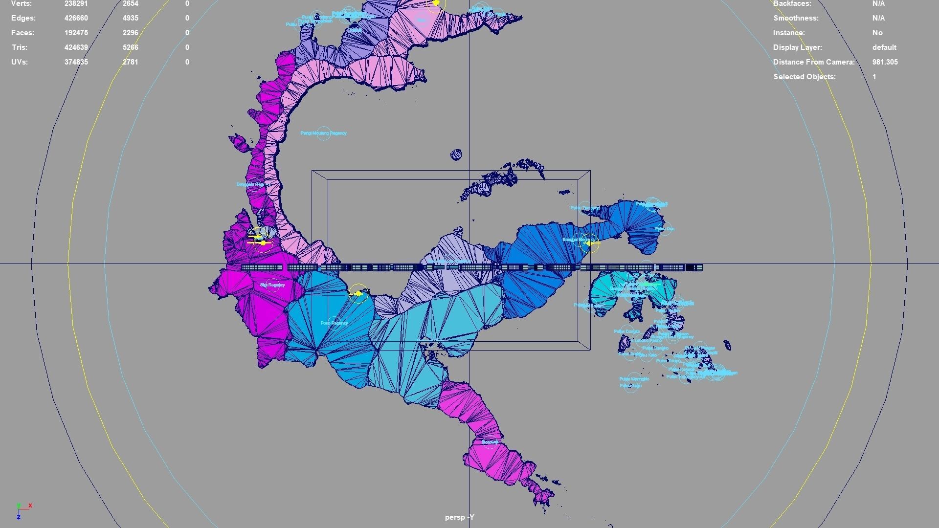 Central Sulawesi Sulawesi Indonesia map region geography 3D model ...