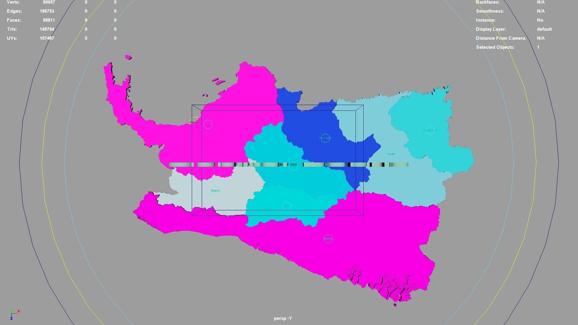 Central Papua Western New Guinea Indonesia map region 3D model rigged ...